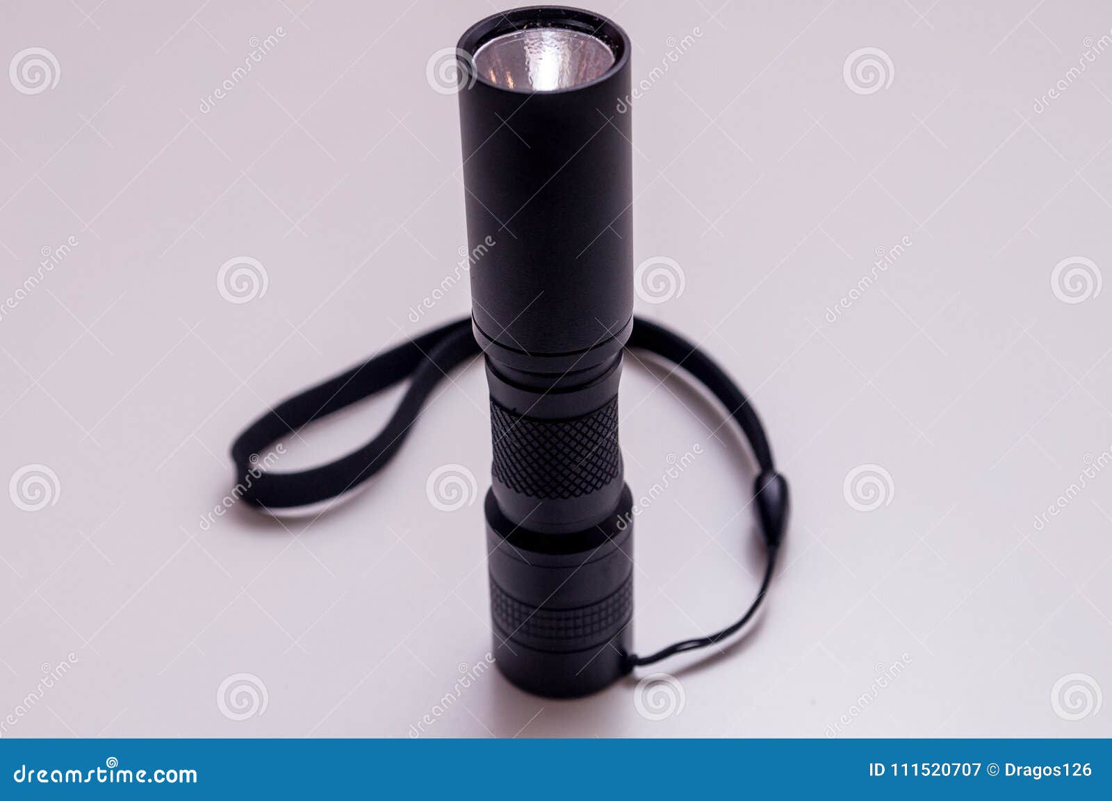 Torch with Hand Strap on White Background. Stock Image - Image of ...