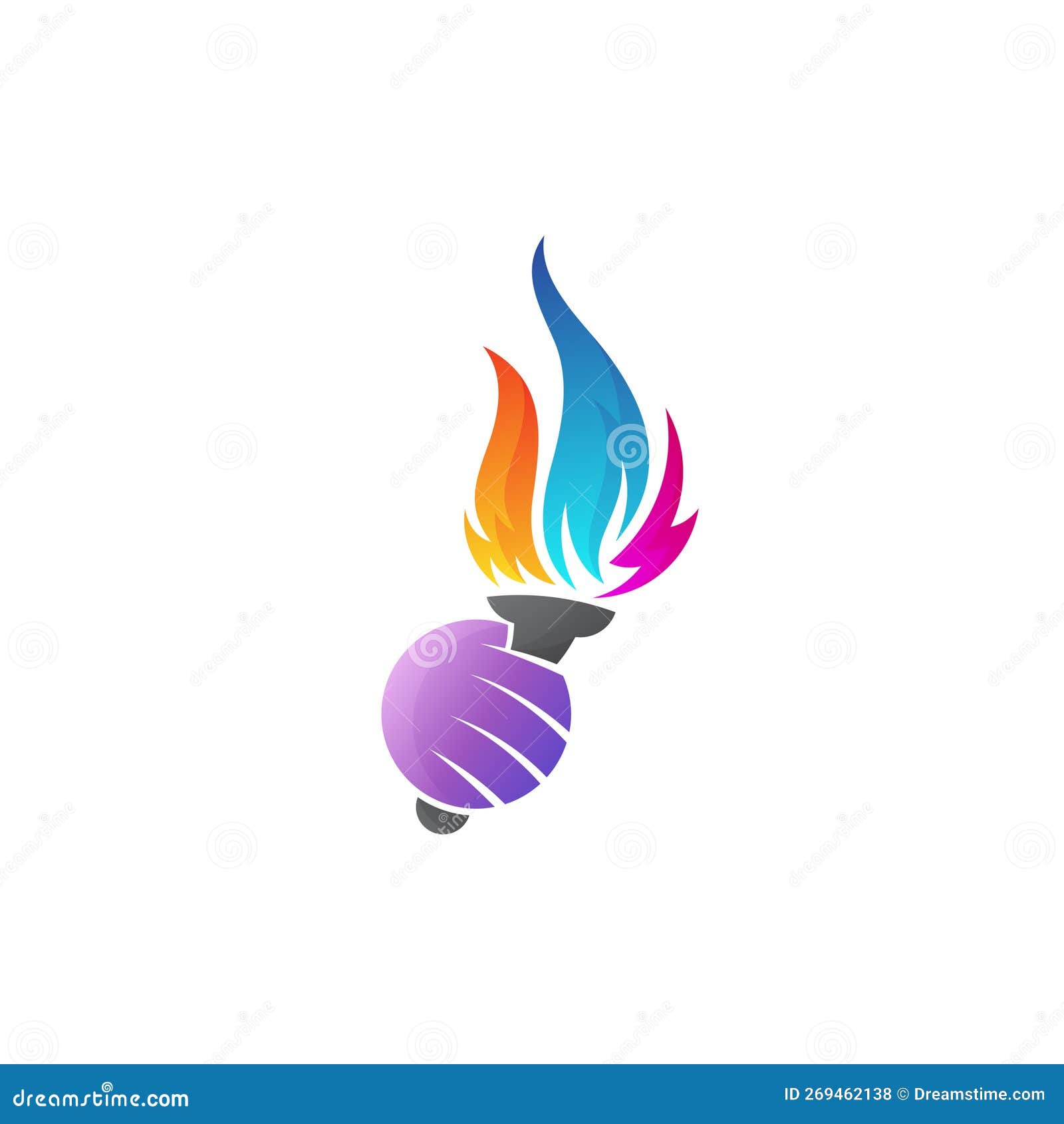 Torch Icon, Abstract Fire Logo and Sport Design Vector Stock Vector ...