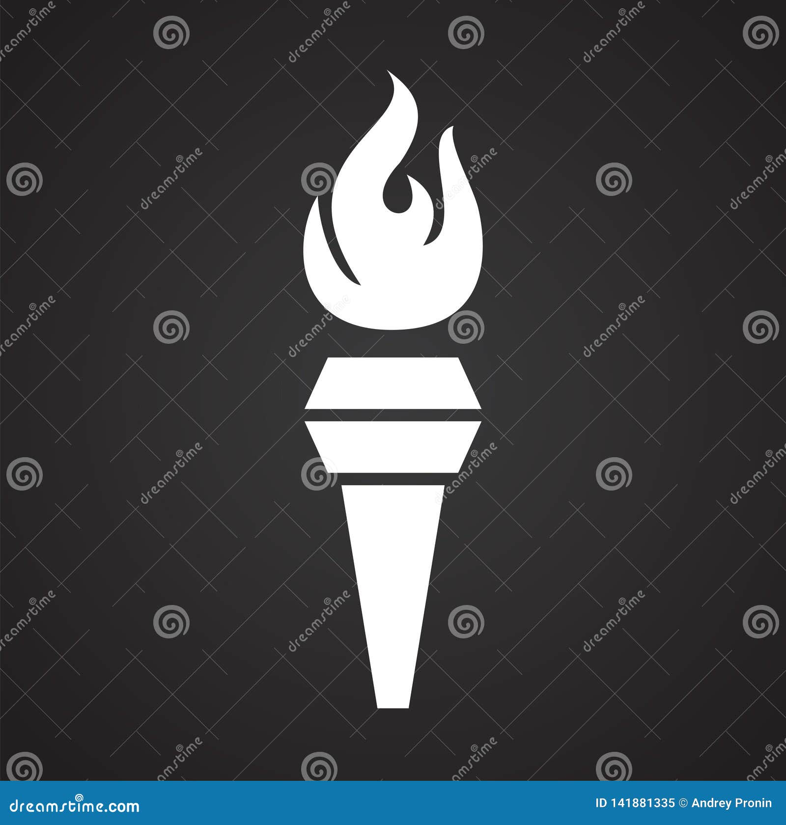 Torch Icon on Background for Graphic and Web Design. Simple Vector Sign ...