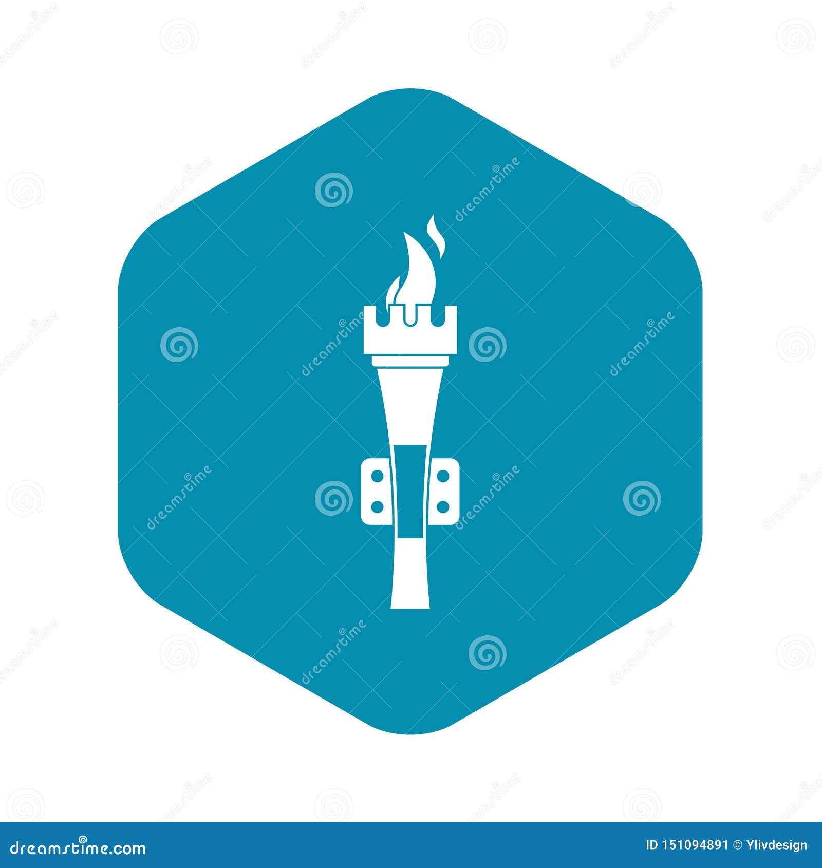 Torch icon in simple style stock vector. Illustration of knight - 151094891