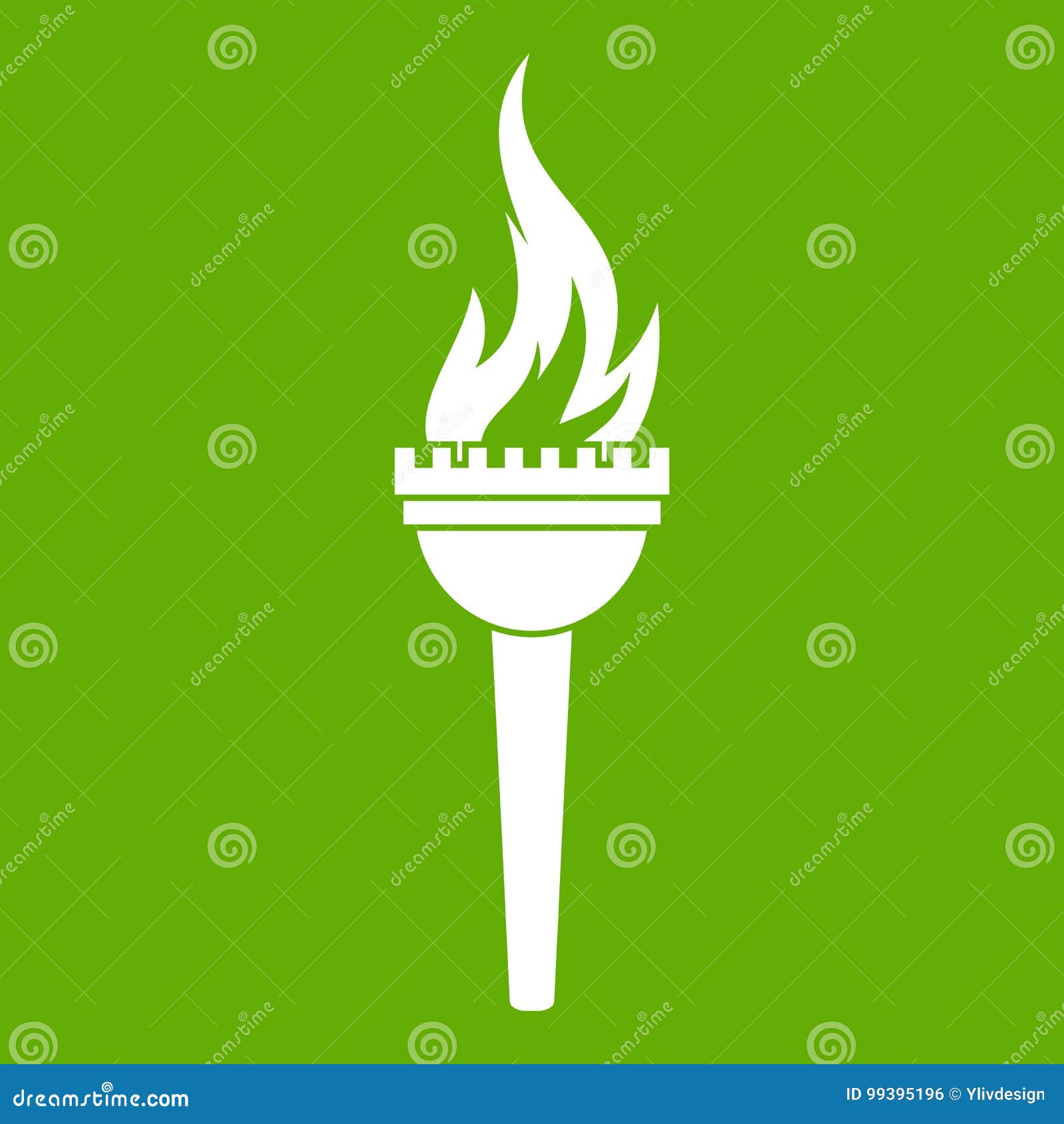 Torch icon green stock vector. Illustration of icon, burn - 99395196