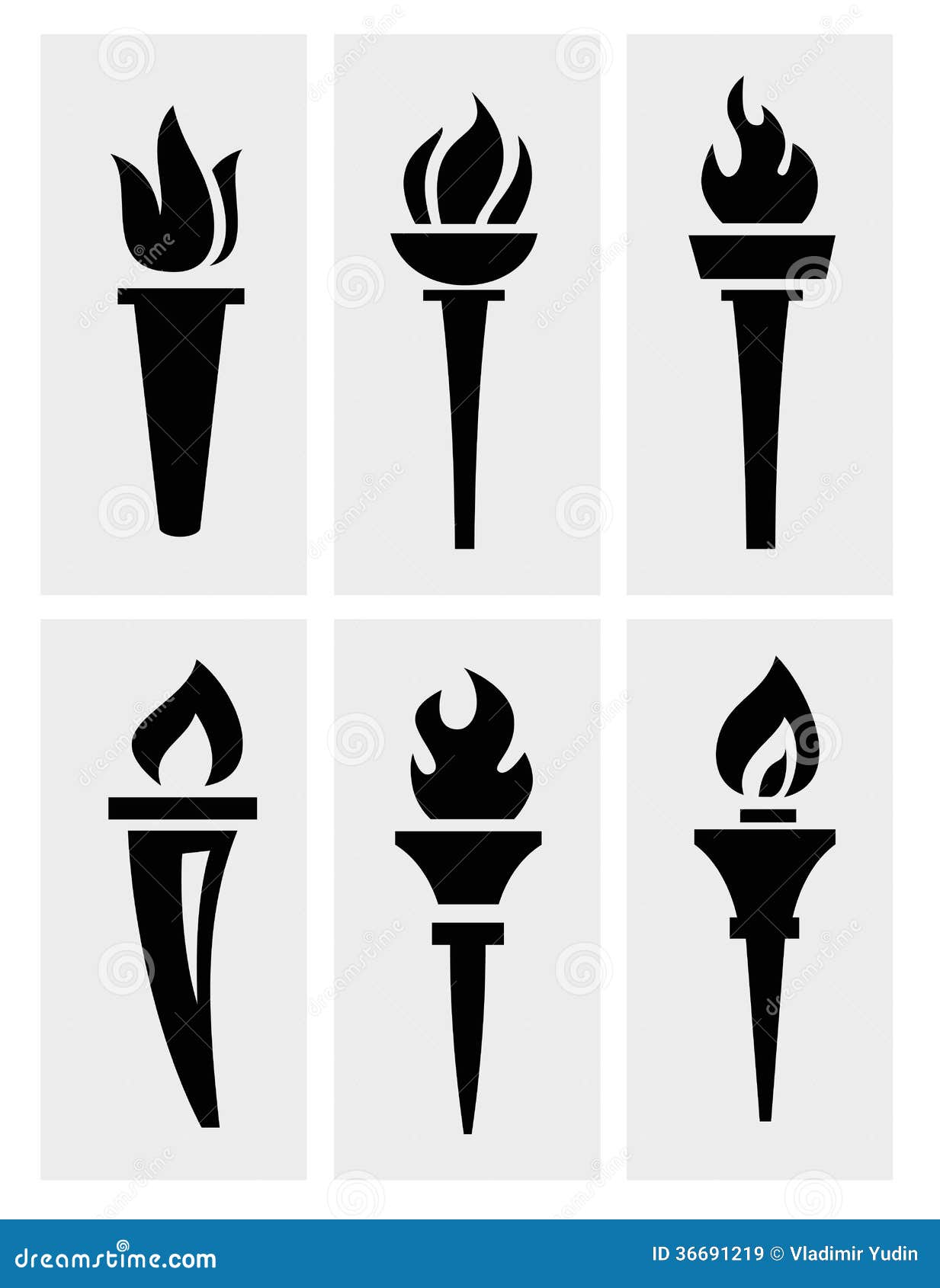 Torch icons set stock vector. Illustration of event, sign - 36691219