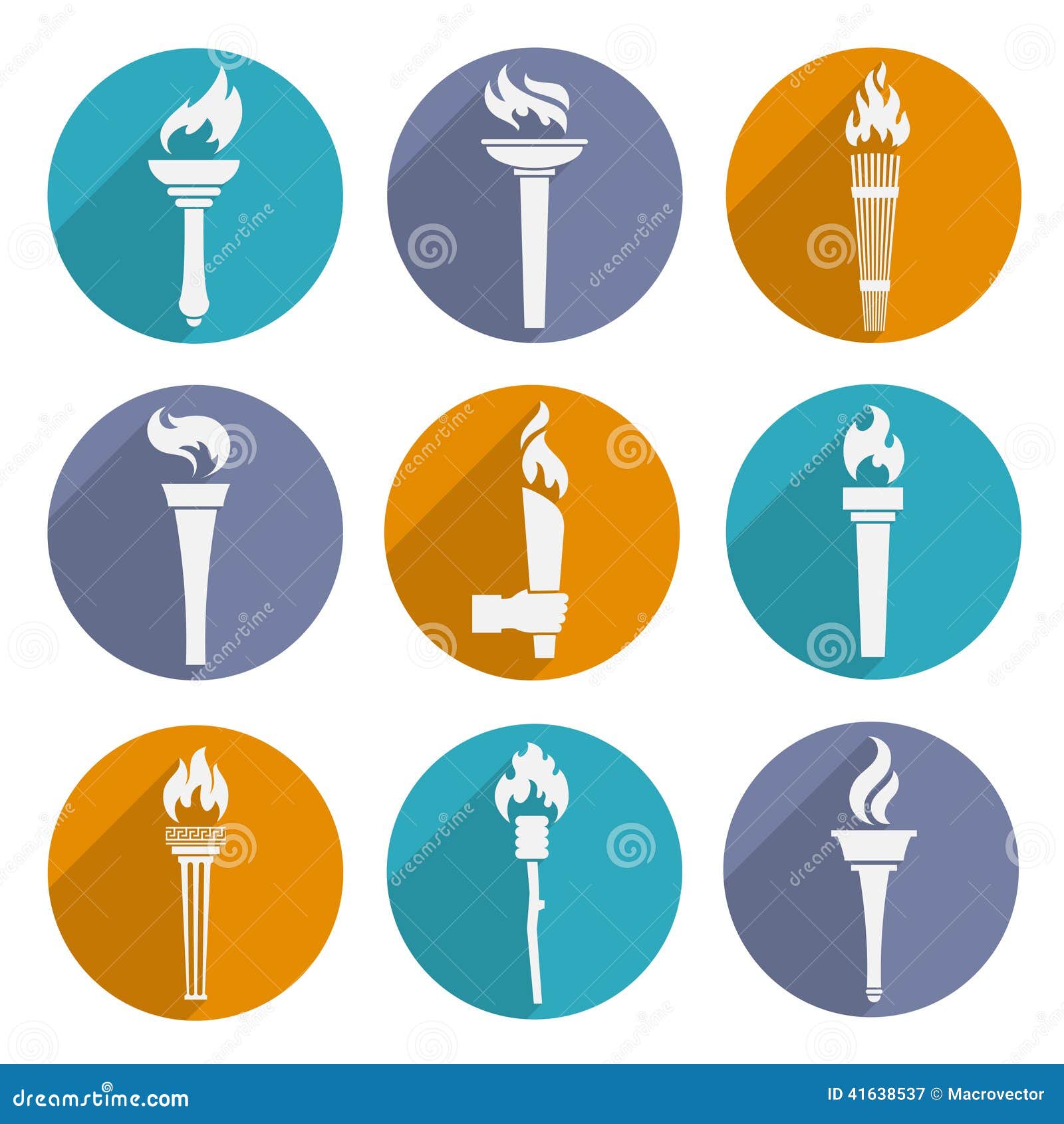 Torch Icons Set stock vector. Illustration of design - 41638537
