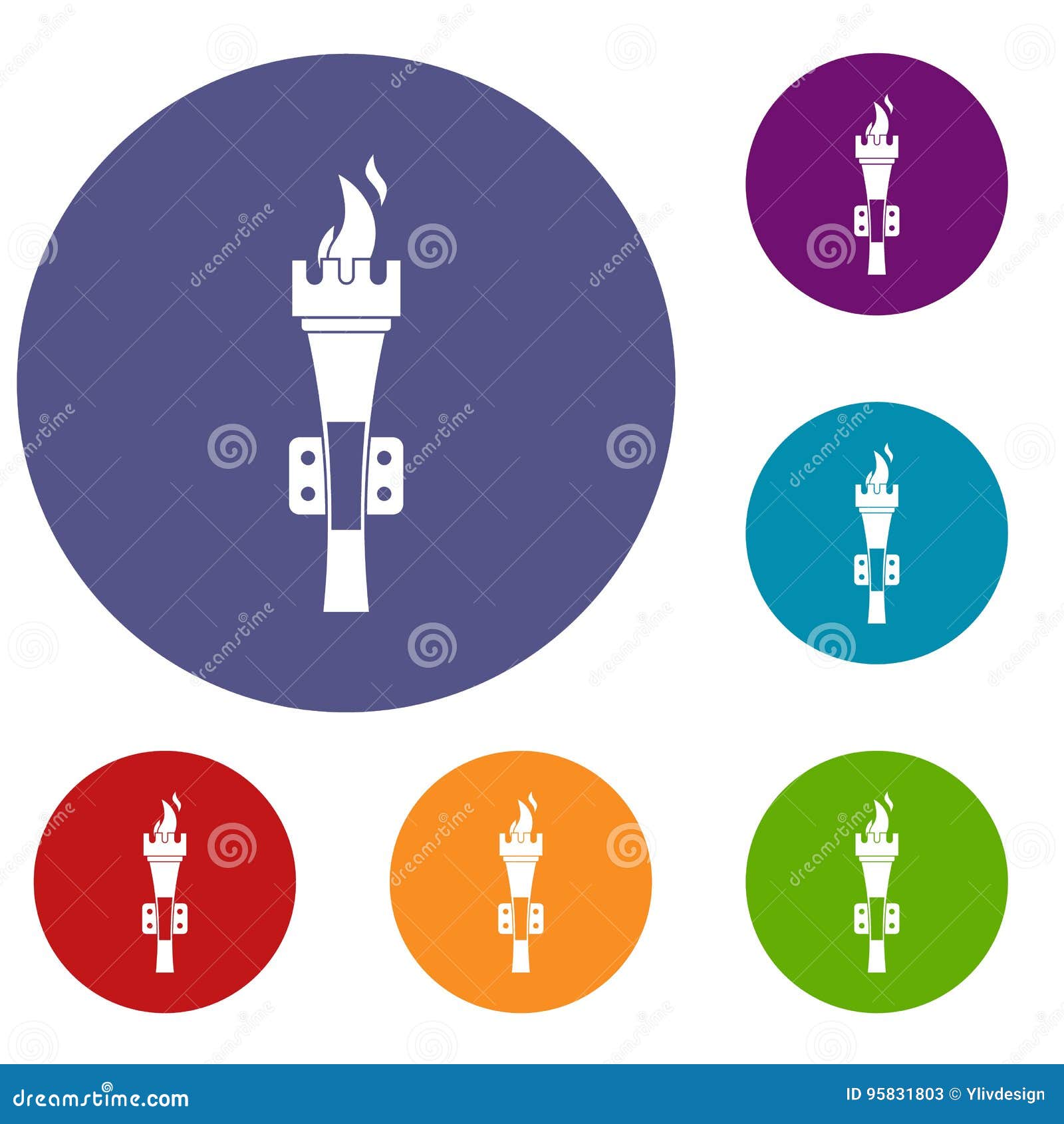 Torch icons set stock vector. Illustration of fuel, honor - 95831803