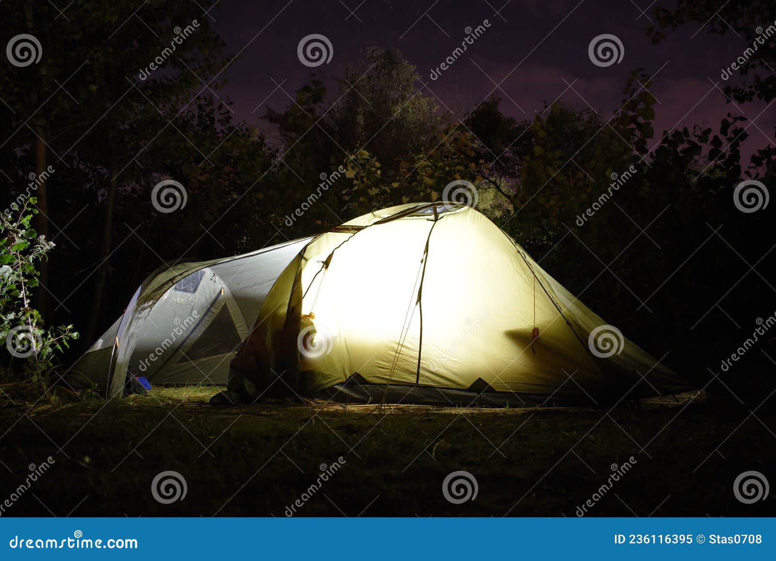 Torch Light Inside the Tent at Night Stock Image - Image of champagne ...
