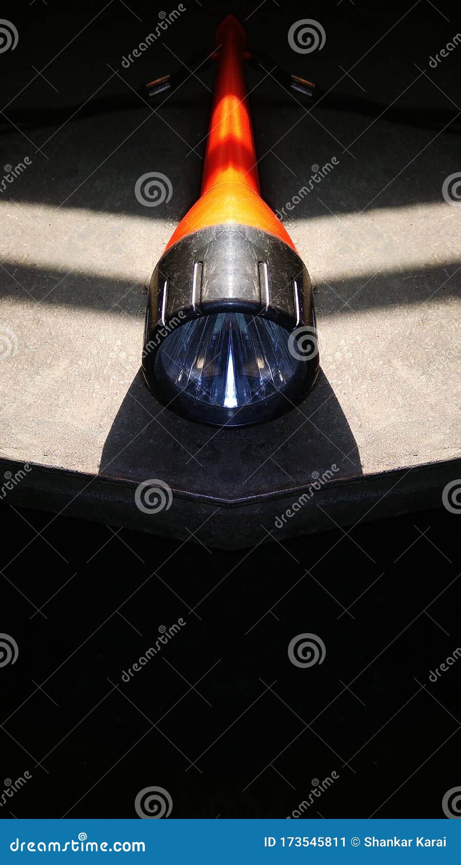 Torch Light on the Steel Table Stock Image - Image of black, indoor ...