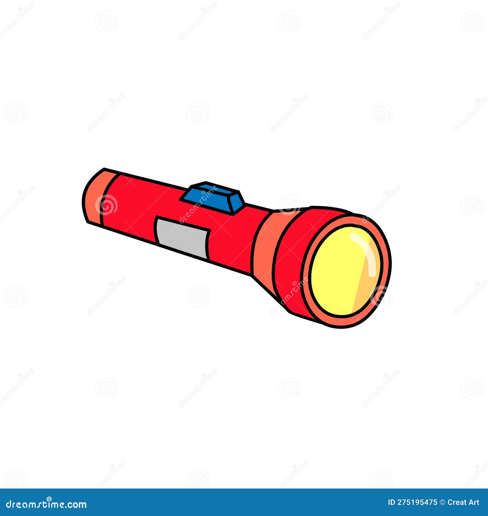 Torch Light Stick With Flame Color Vector | CartoonDealer.com #159834658