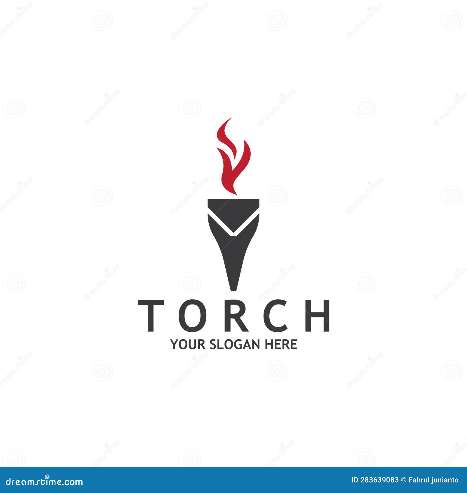 Torch Light Vector Logo Design Template Stock Illustration ...