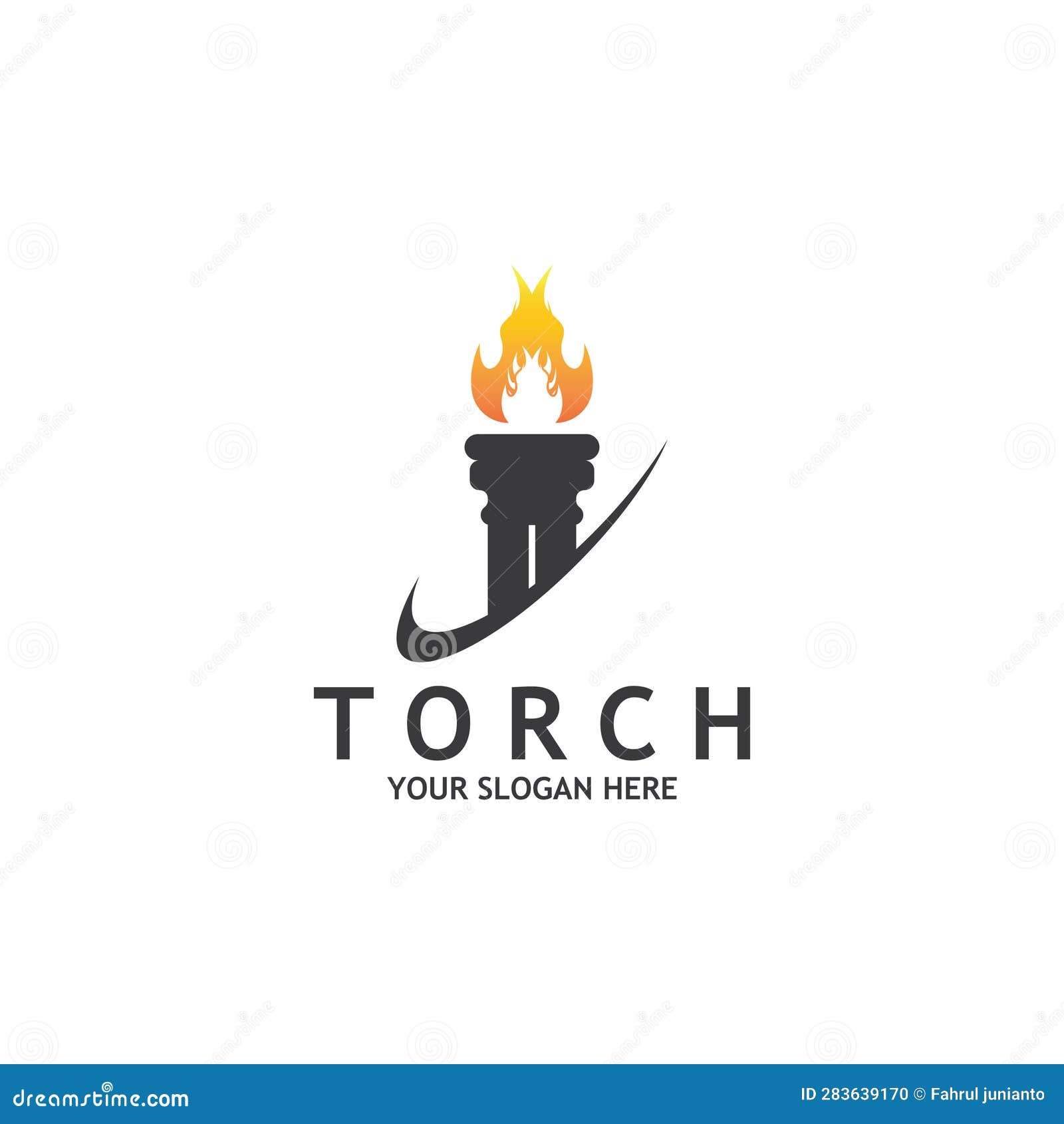 Torch Light Vector Logo Design Template Stock Illustration ...