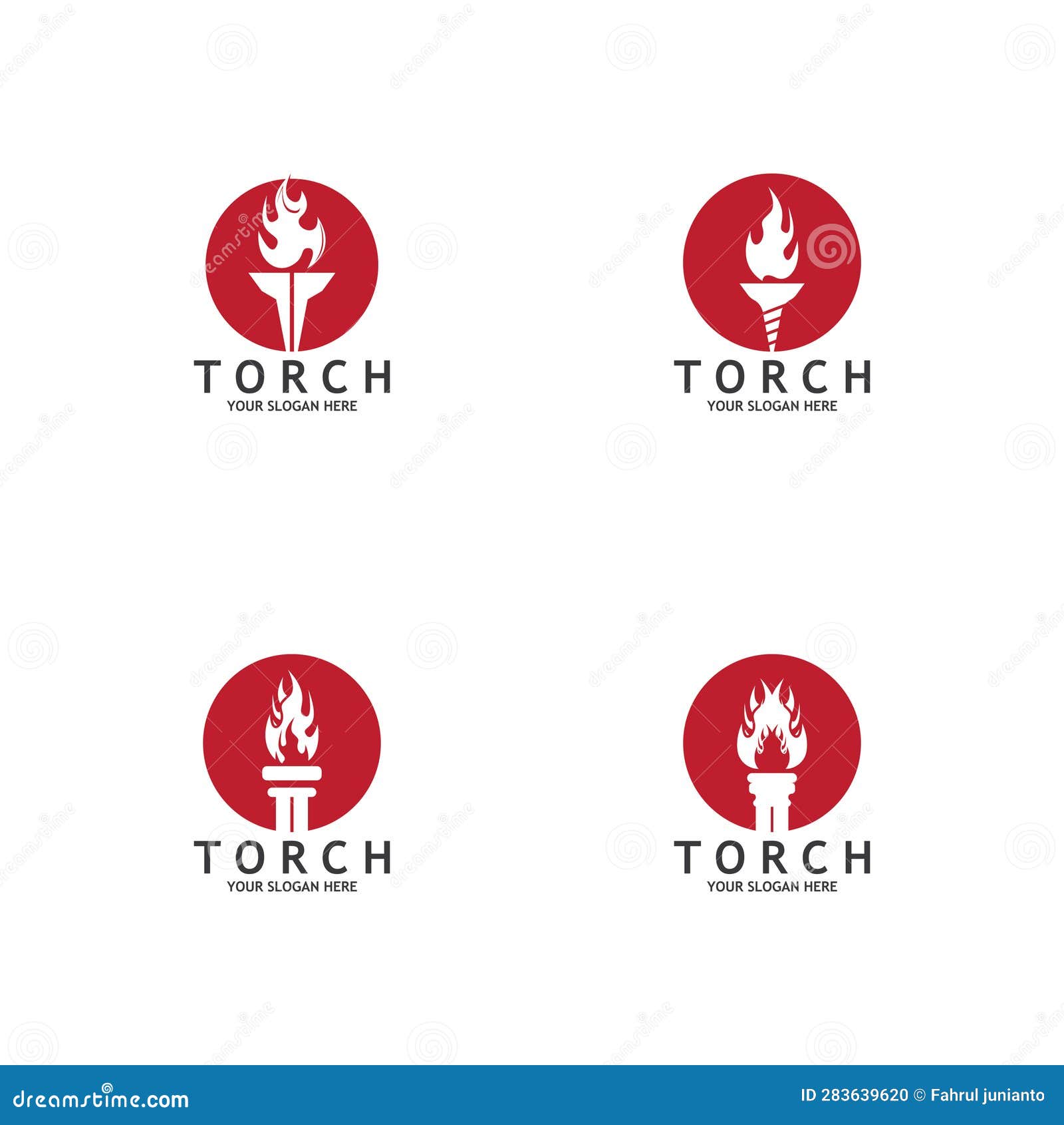 Torch Light Vector Logo Design Template Stock Illustration ...