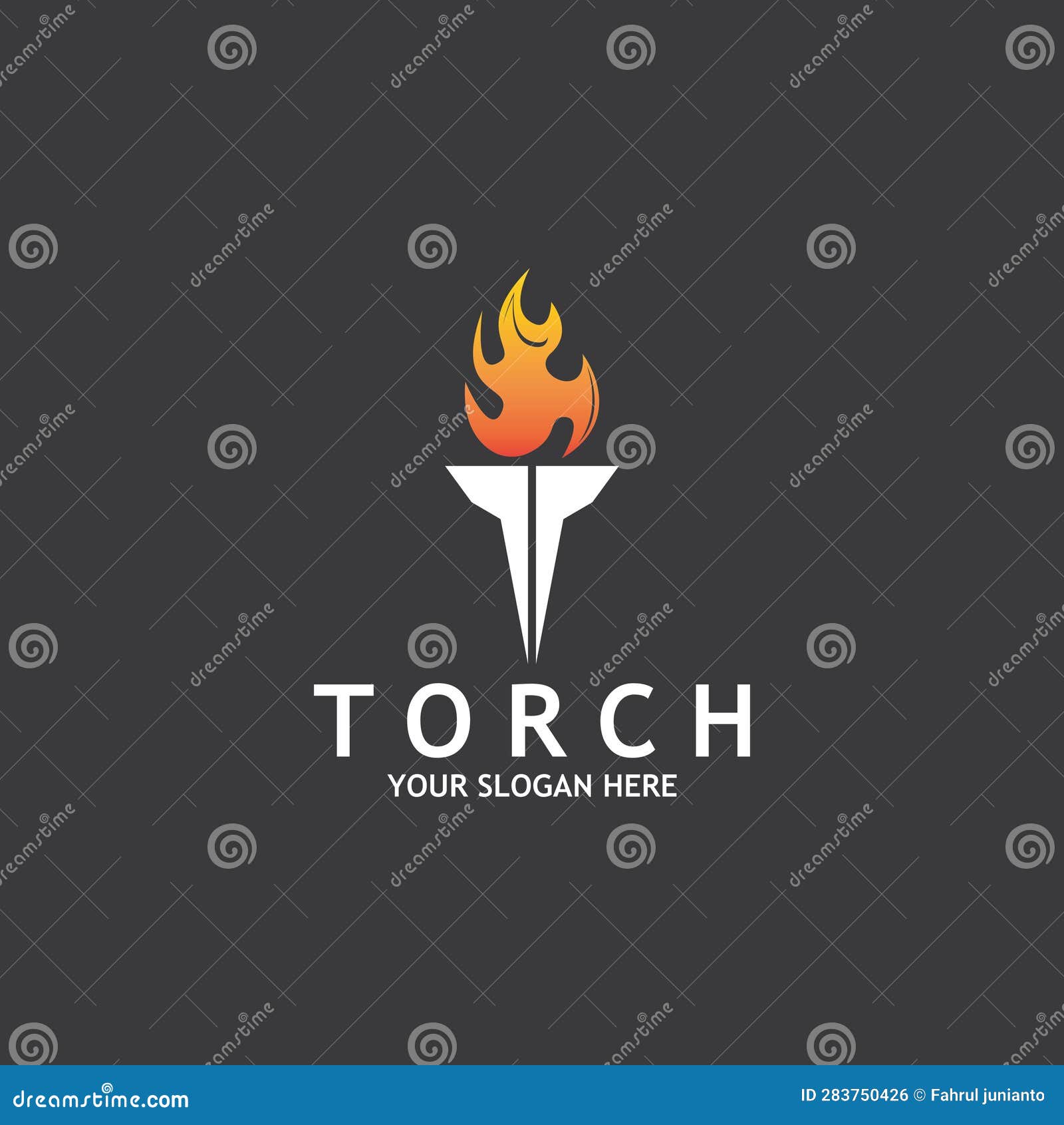 Torch Light Vector Logo Design Template Stock Illustration ...