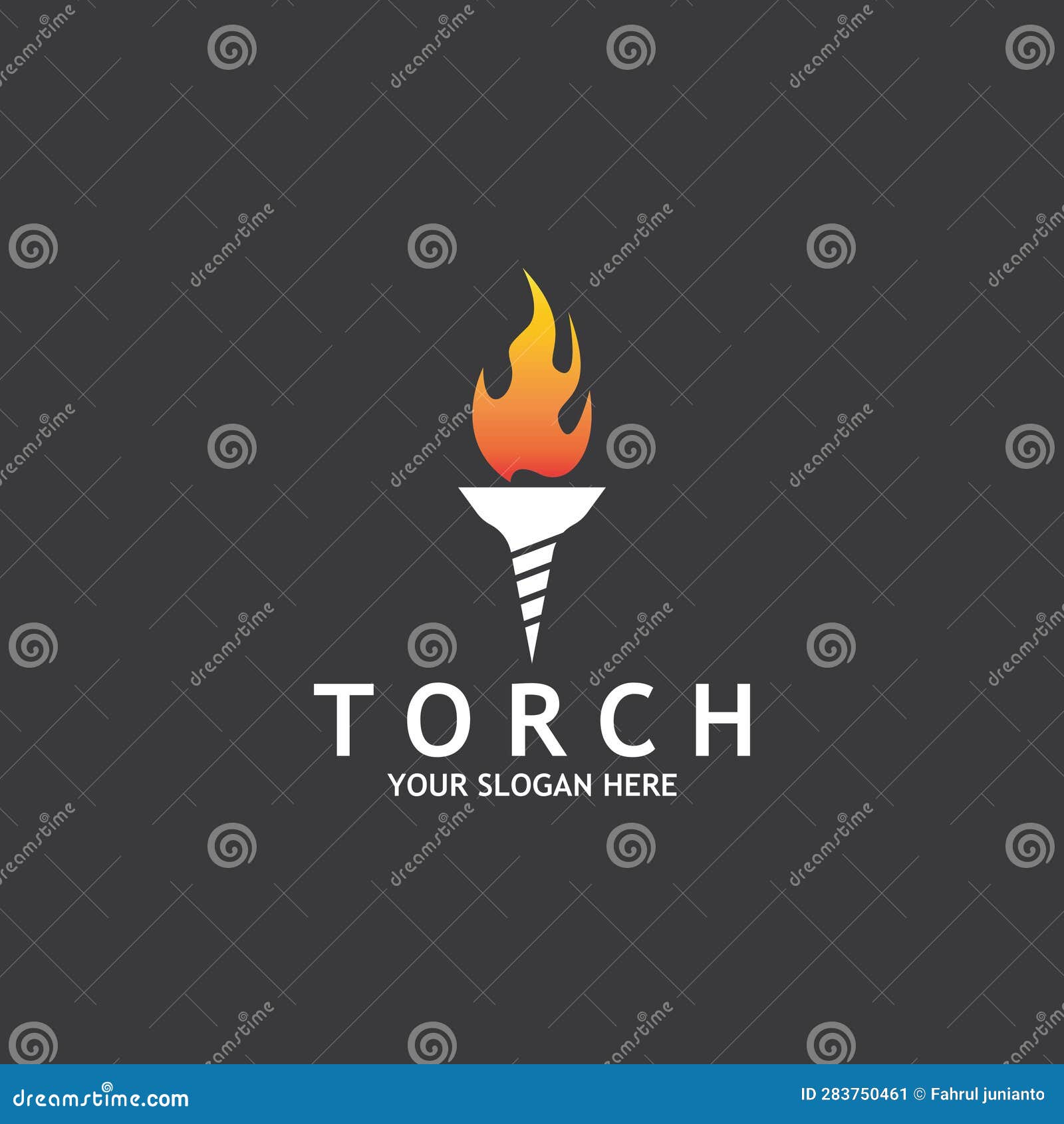 Torch Light Vector Logo Design Template Stock Illustration ...