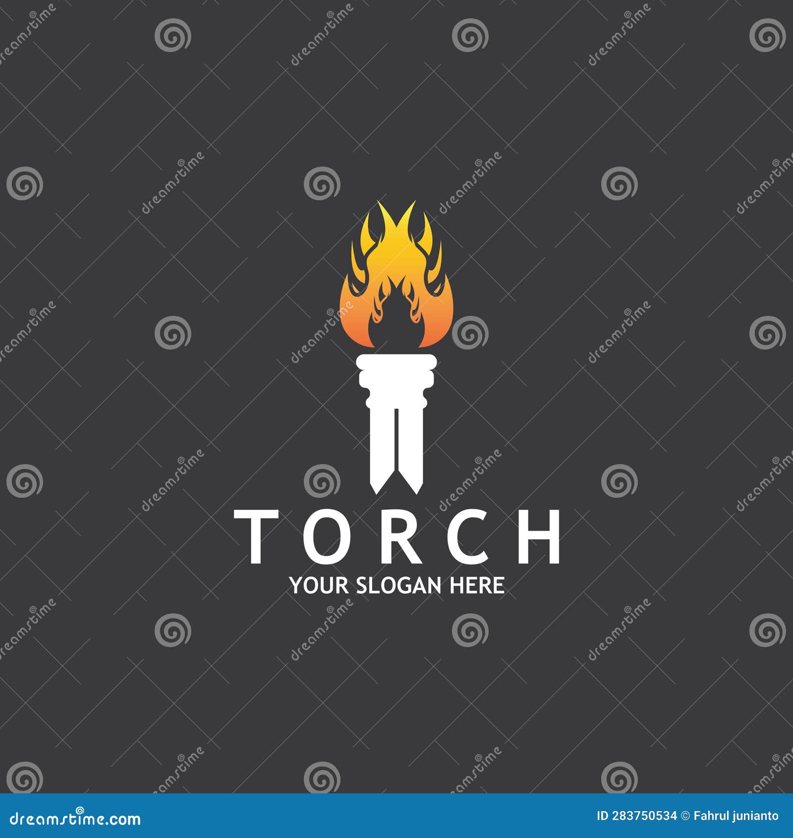 Torch Light Vector Logo Design Template Stock Illustration ...