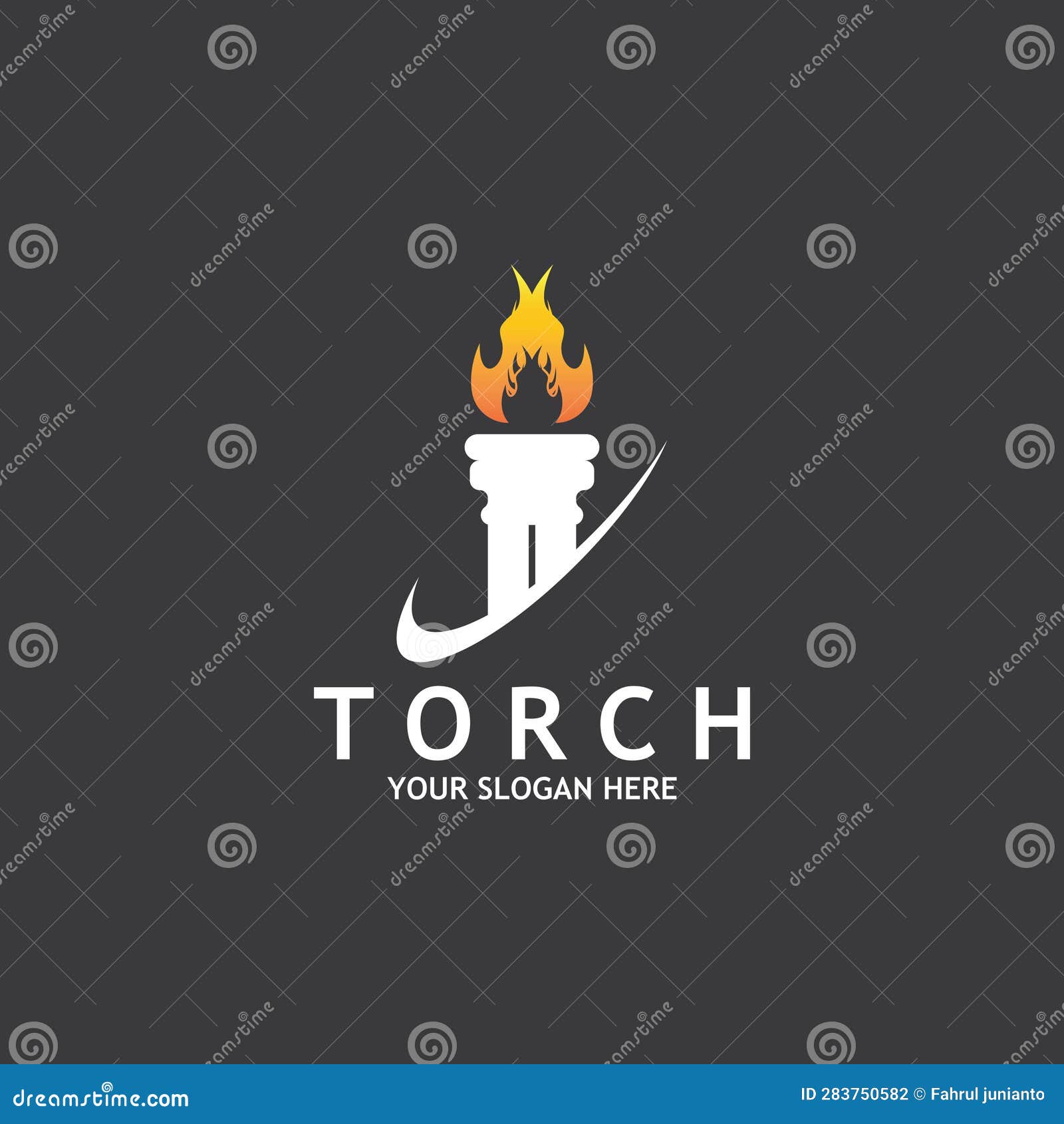 Torch Light Vector Logo Design Template Stock Illustration ...