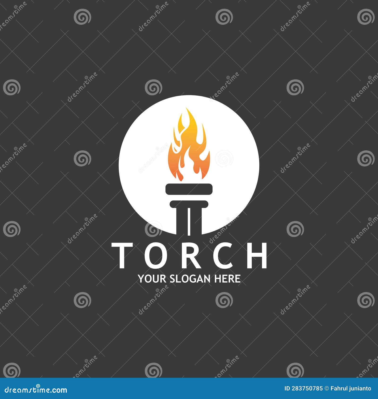 Torch Light Vector Logo Design Template Stock Illustration ...