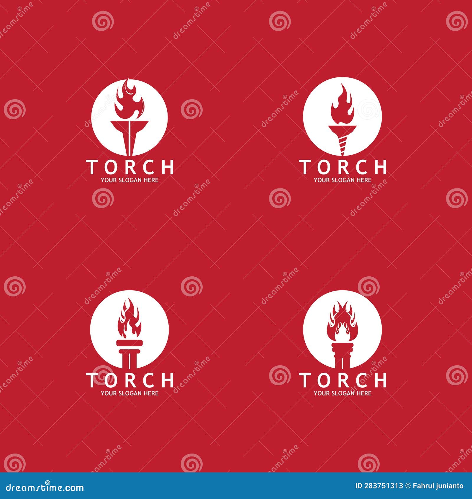Torch Light Vector Logo Design Template Stock Illustration ...