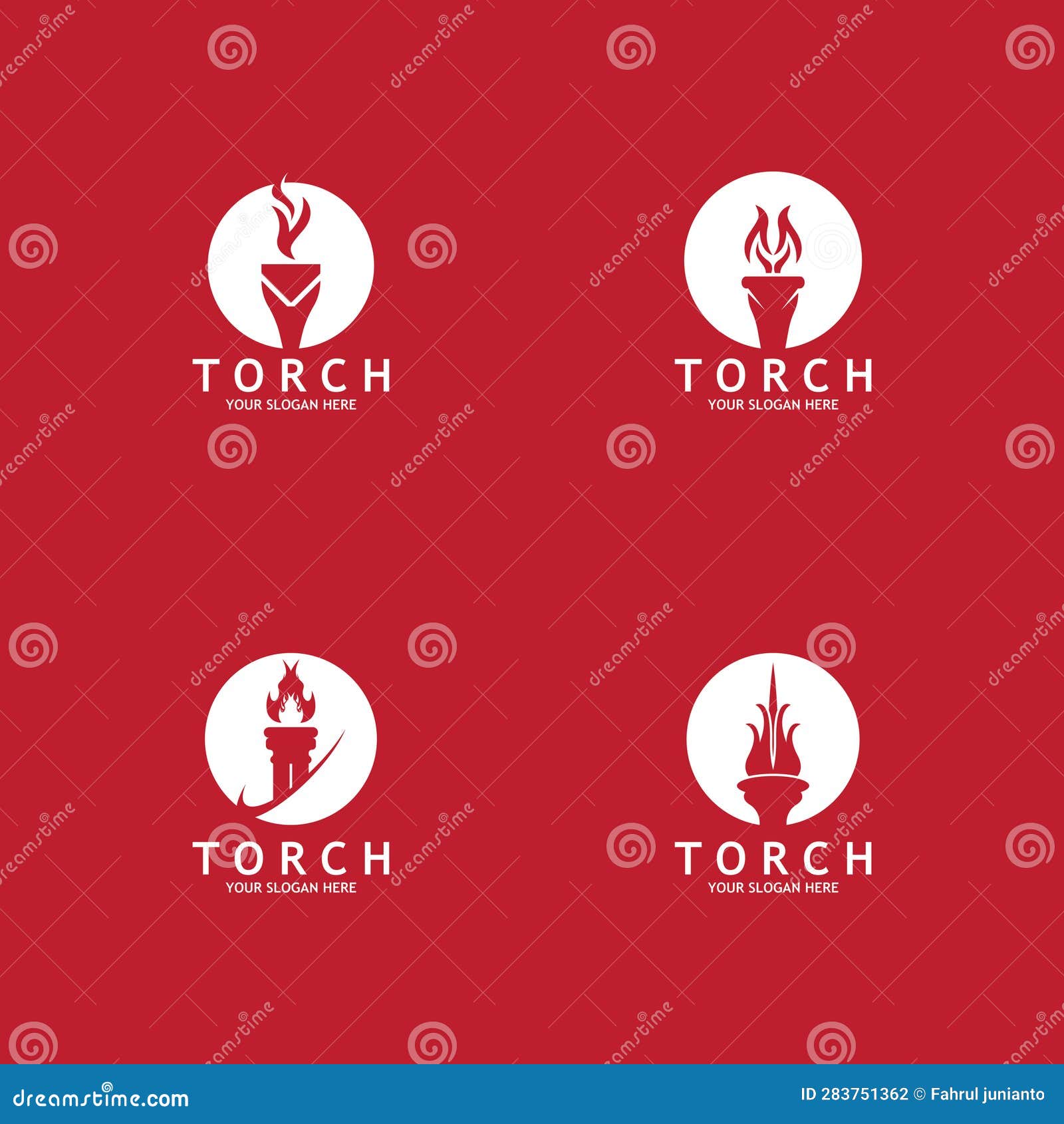 Torch Light Vector Logo Design Template Stock Illustration ...
