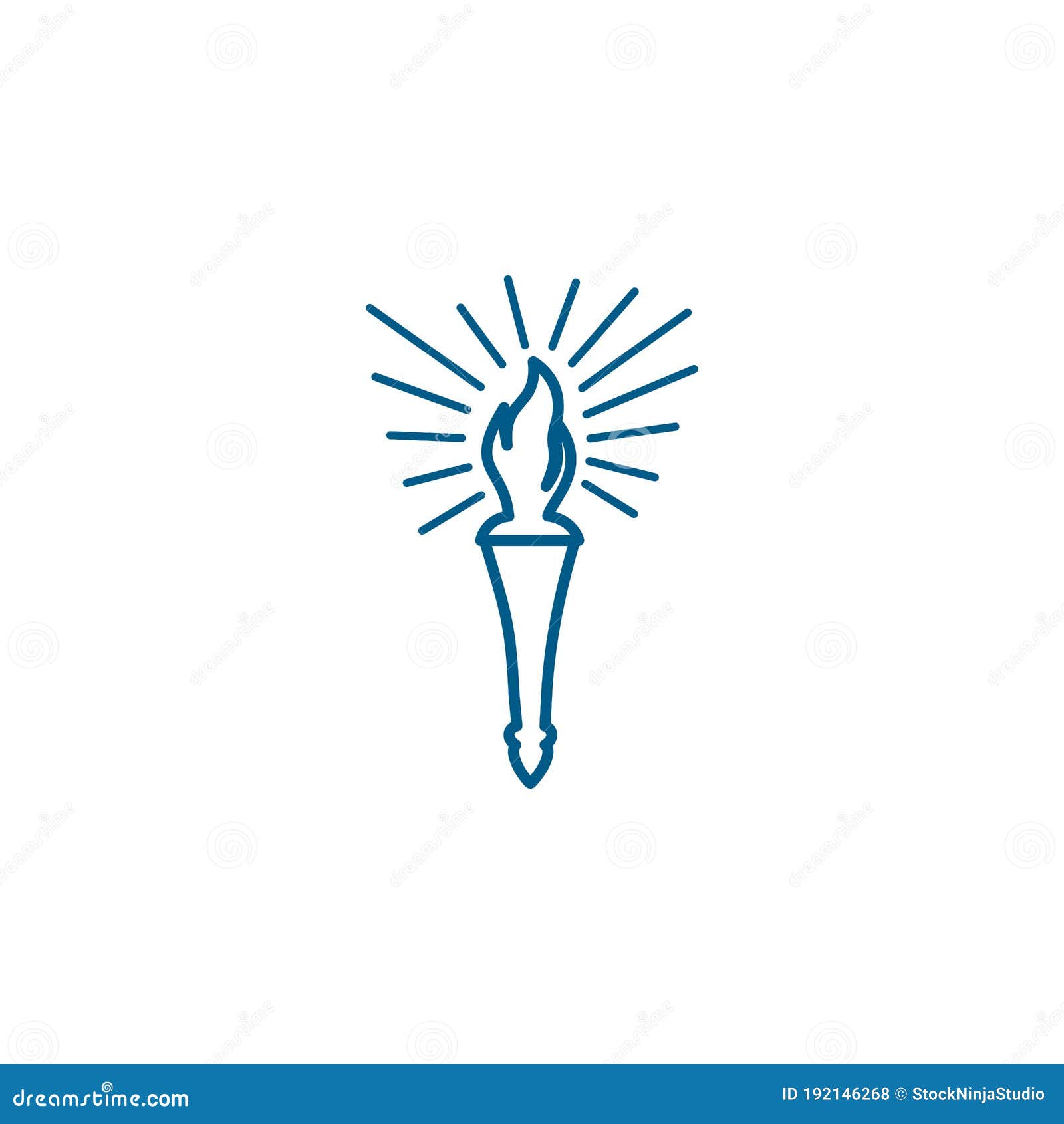 Torch Line Blue Icon on White Background. Blue Flat Style Vector ...