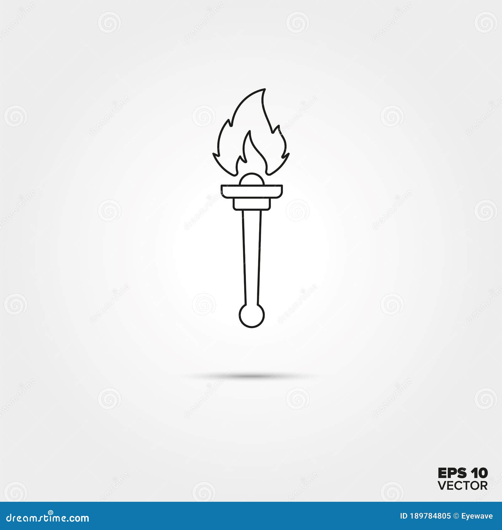 Torch Line Icon stock vector. Illustration of outline - 189784805