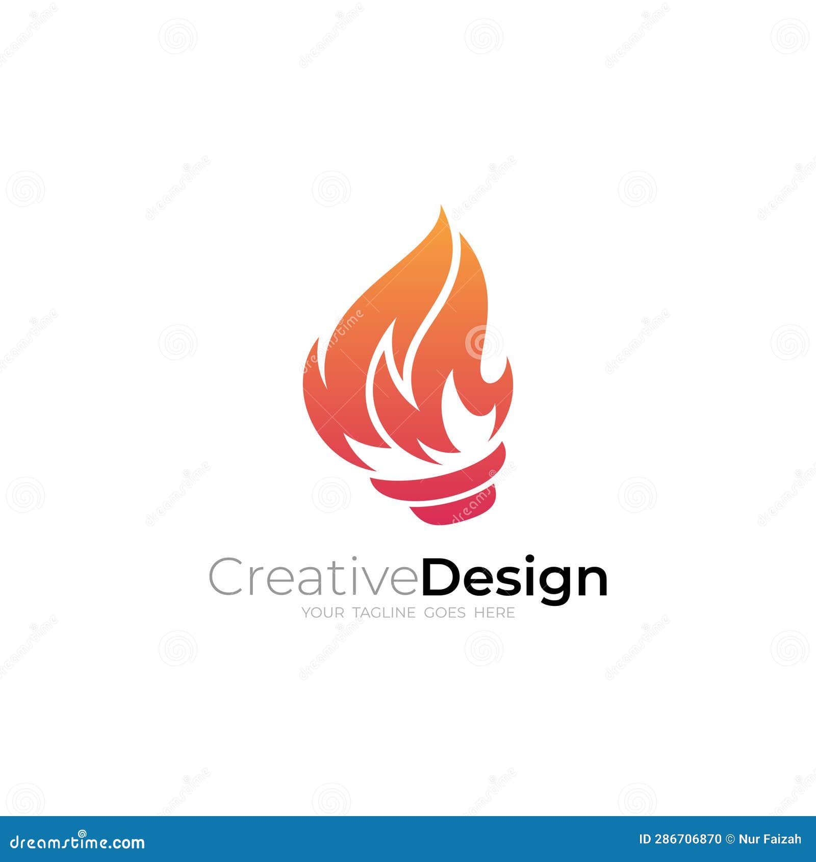 Torch Logo with Burning Fire, Red Color Design, Sport Stock Vector ...