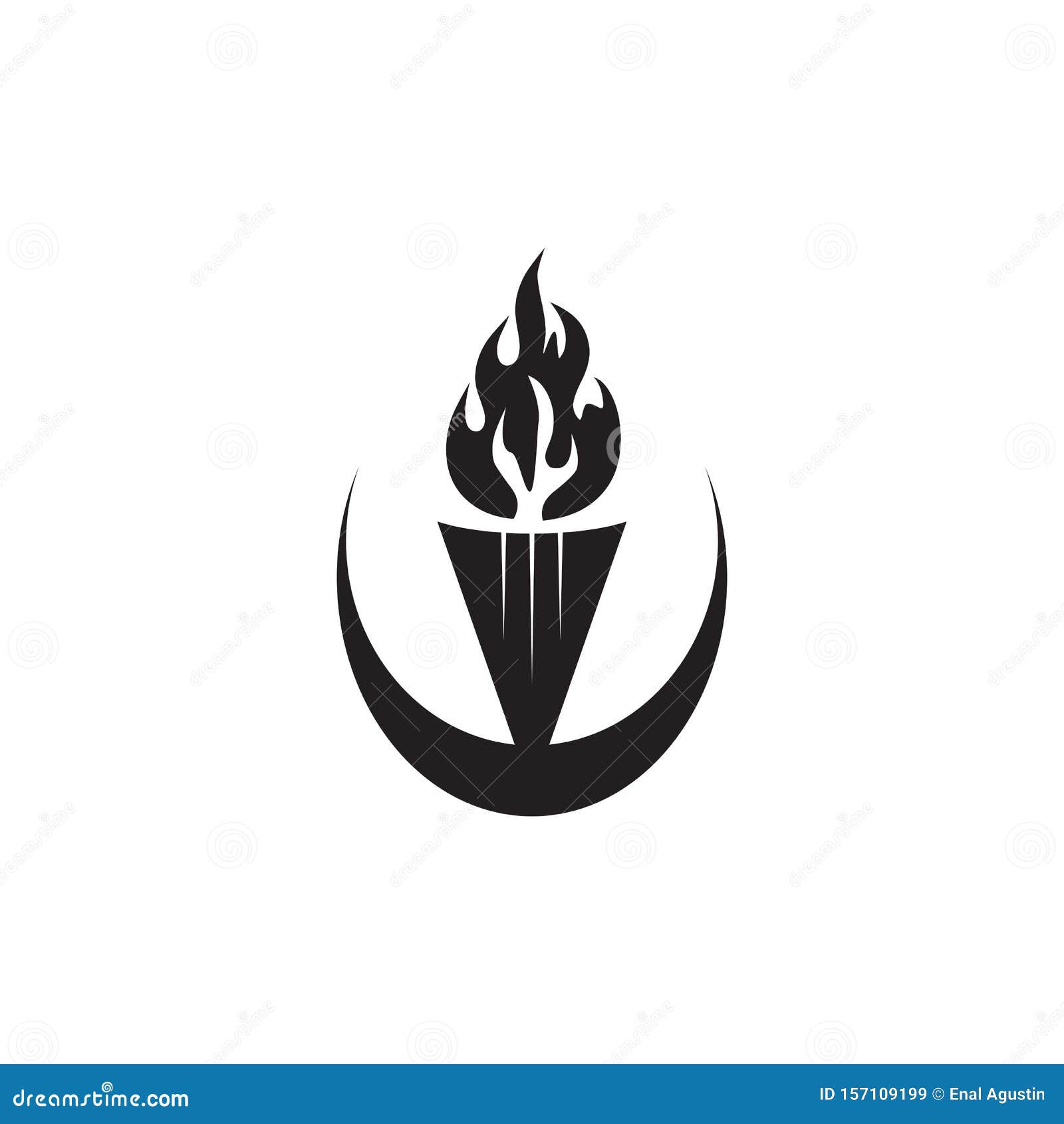 Torch Logo Design Vector Template Stock Vector - Illustration of ...