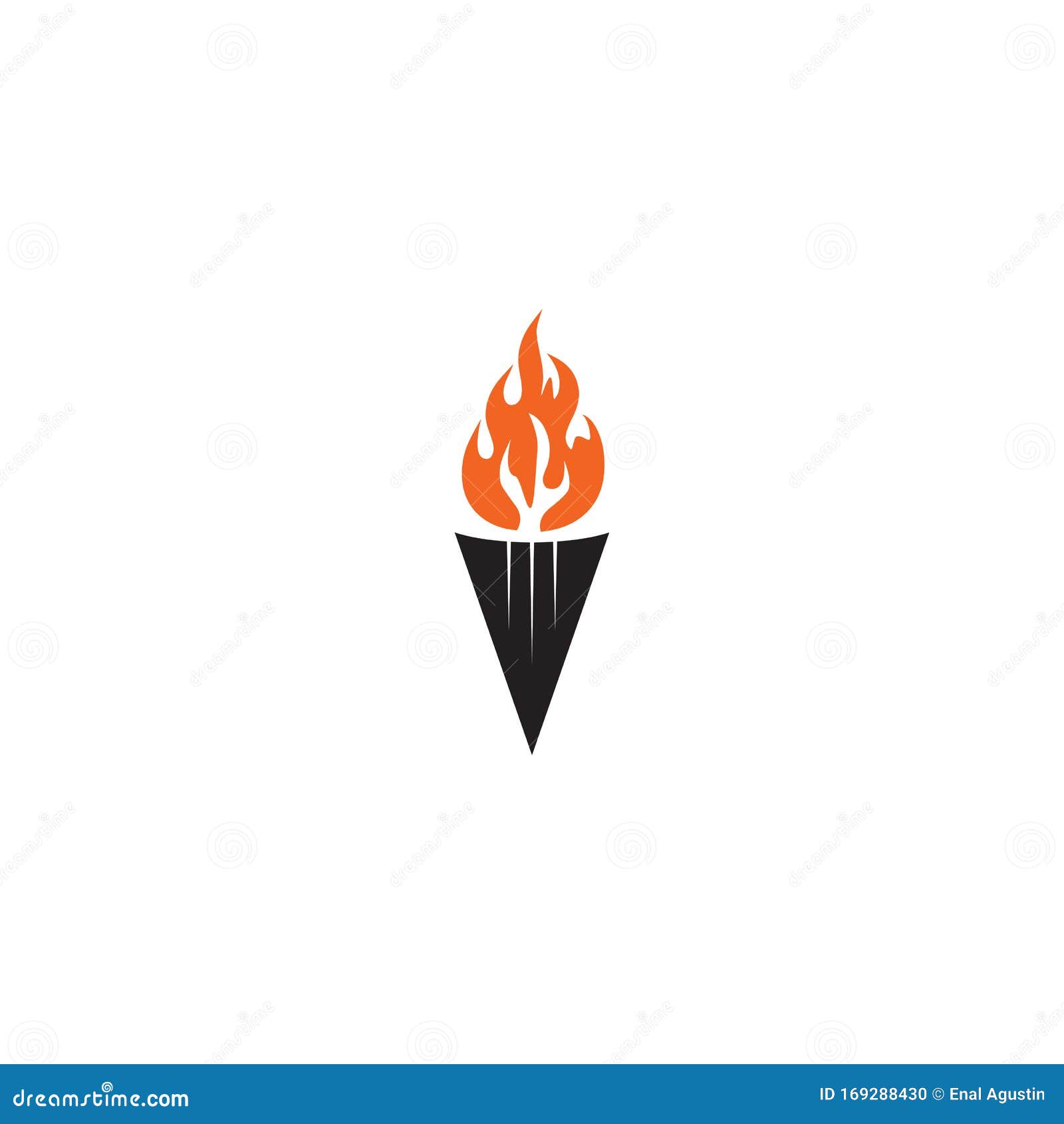 Torch Logo Design Vector Template Stock Vector - Illustration of ...