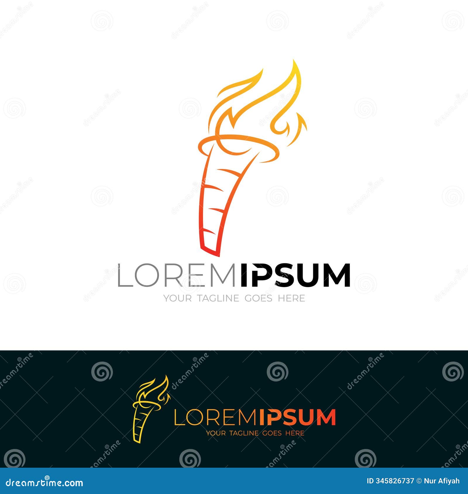 Torch Logo, Fire Logo with Simple Design Template Stock Vector ...