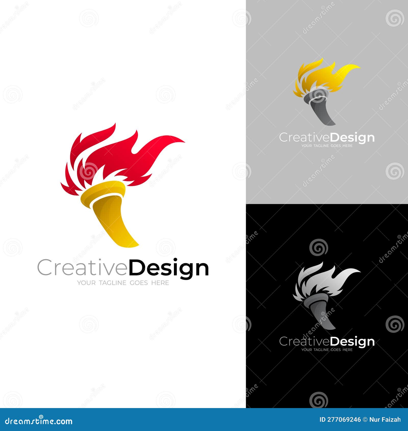 Torch Logo with Full Color Display. Sport Icon Template Stock Vector ...