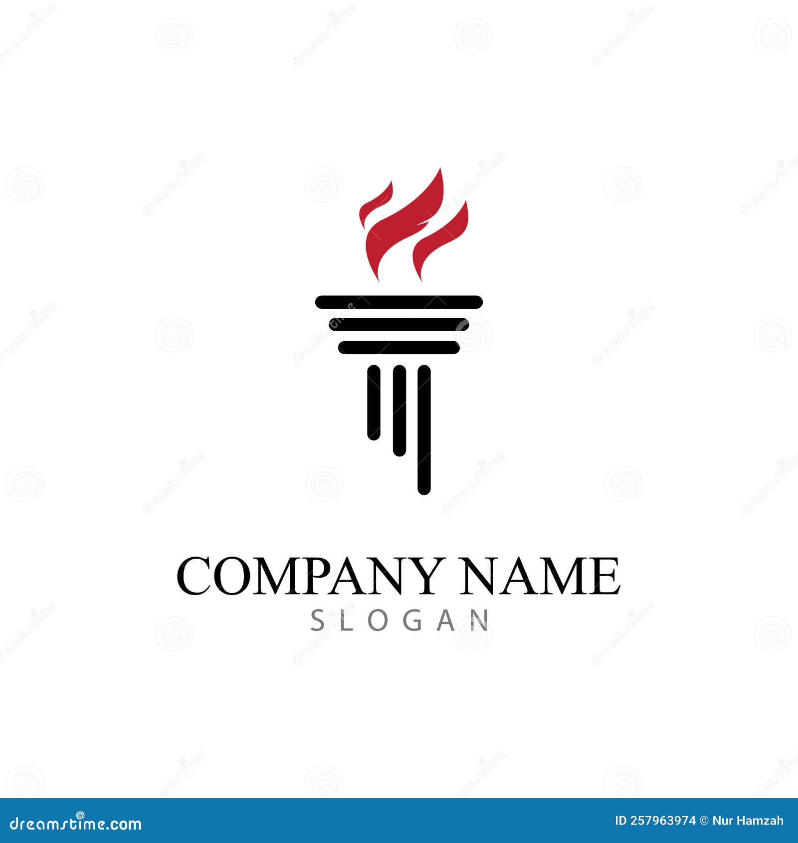 Torch Logo Icon with Concept Vector Illustration Template Stock Vector ...