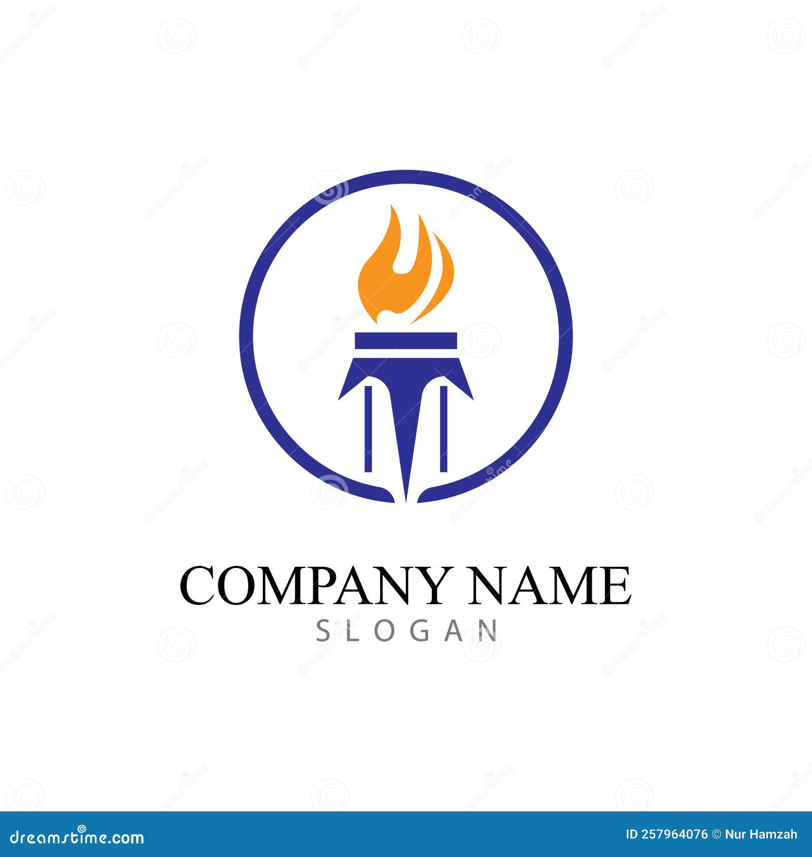 Torch Logo Icon with Concept Vector Illustration Template Stock Vector ...
