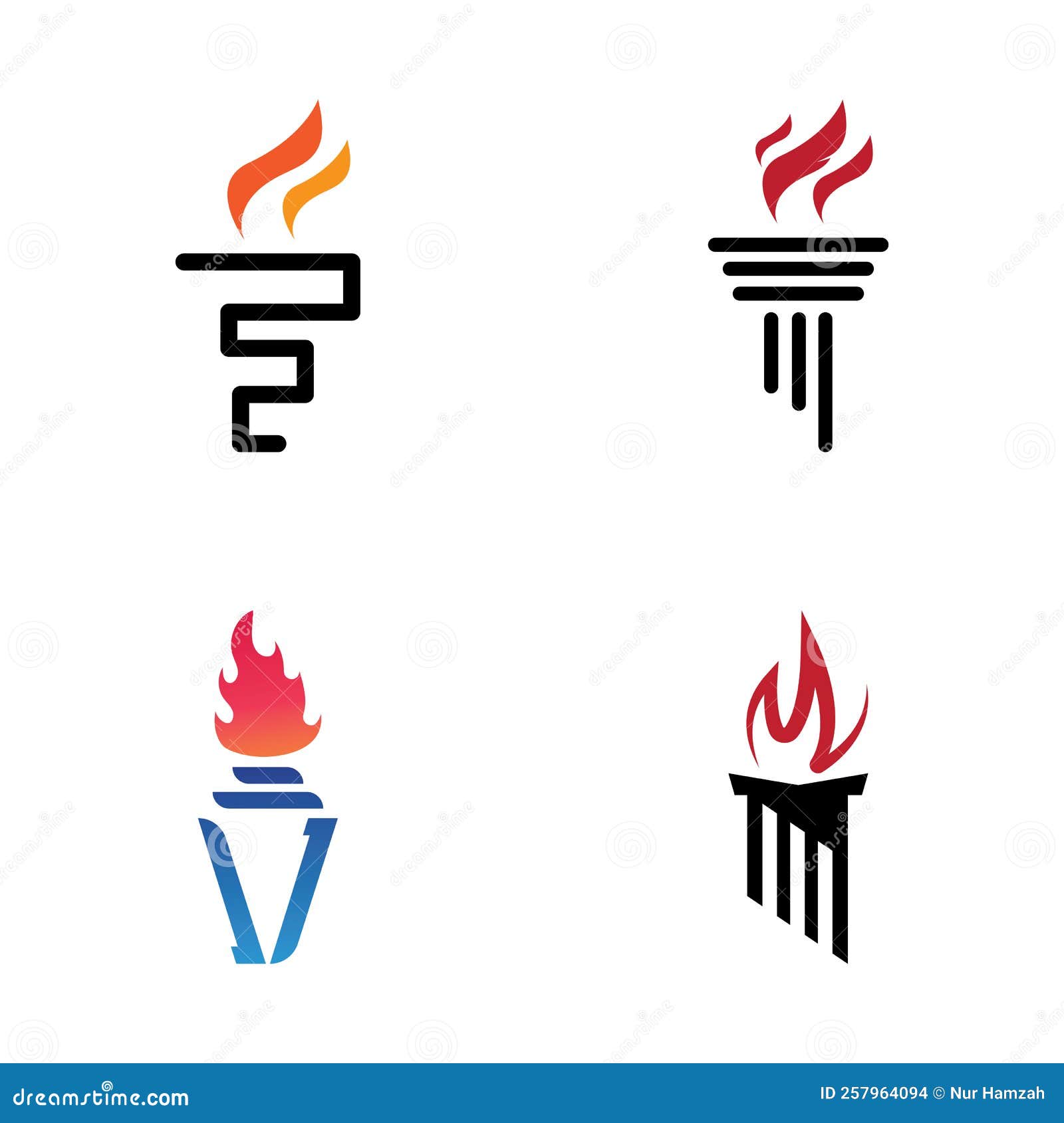 Torch Logo Icon with Concept Vector Illustration Template Stock Vector ...