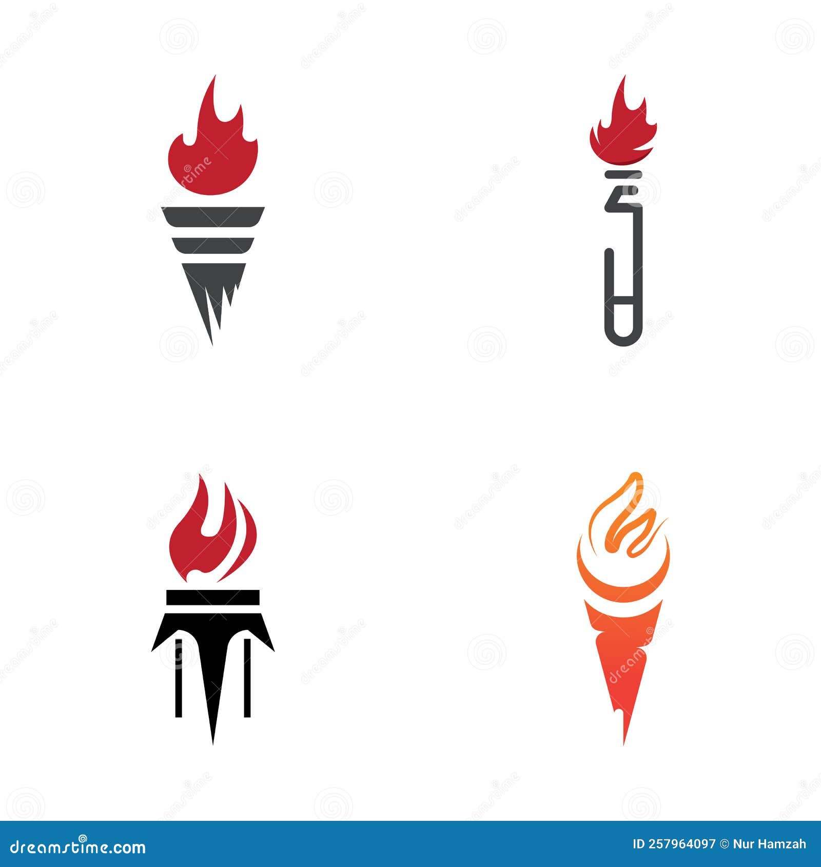 Torch Logo Icon with Concept Vector Illustration Template Stock Vector ...