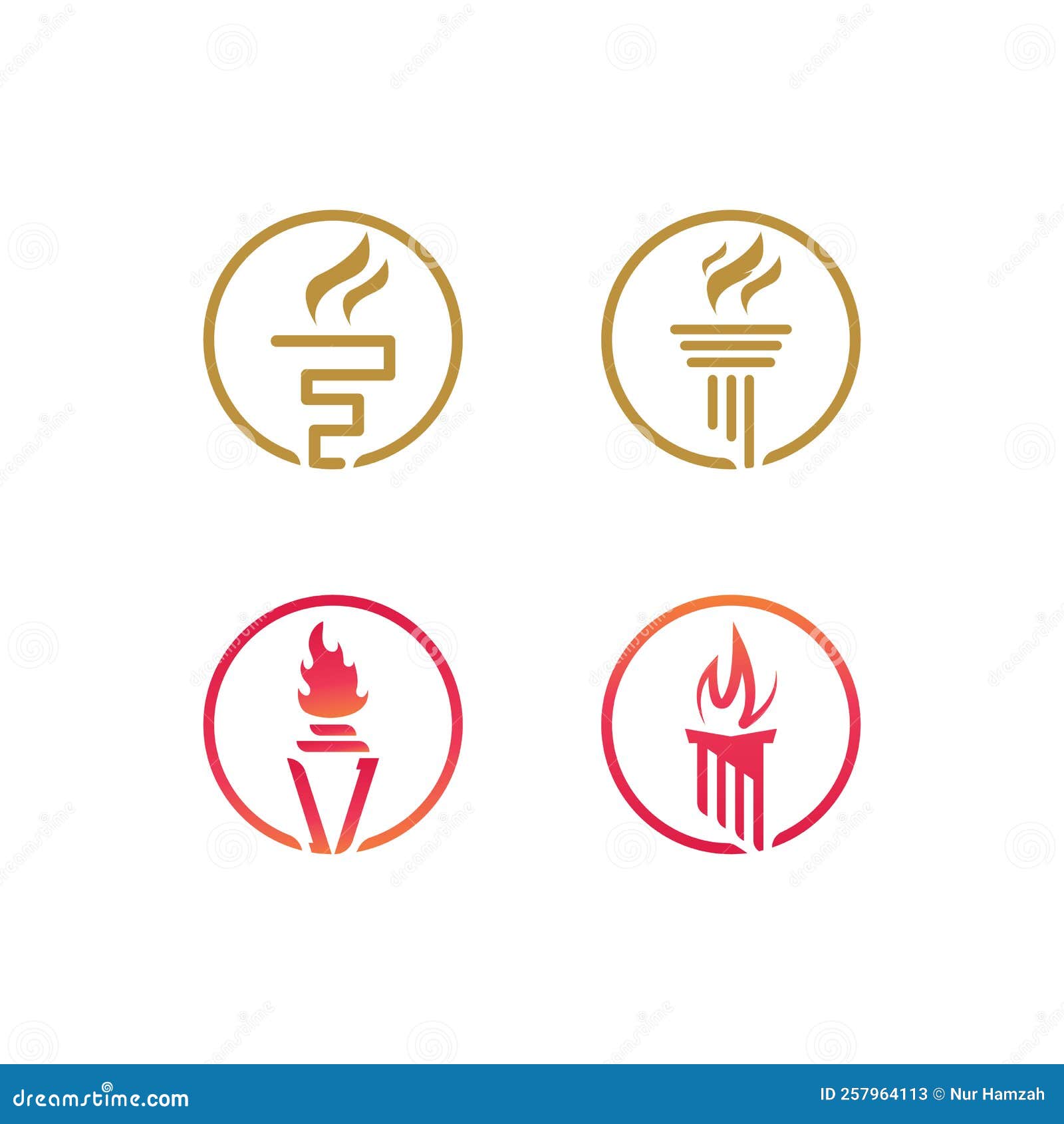 Torch Logo Icon with Concept Vector Illustration Template Stock Vector ...