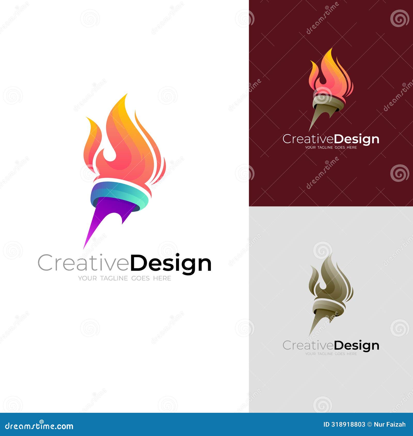Torch Logo with Simple Design Template, Sport Logos Stock Vector ...