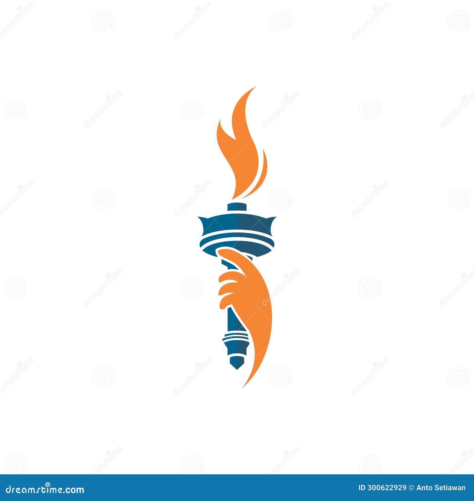 Torch Logo Symbol stock vector. Illustration of flat - 300622929