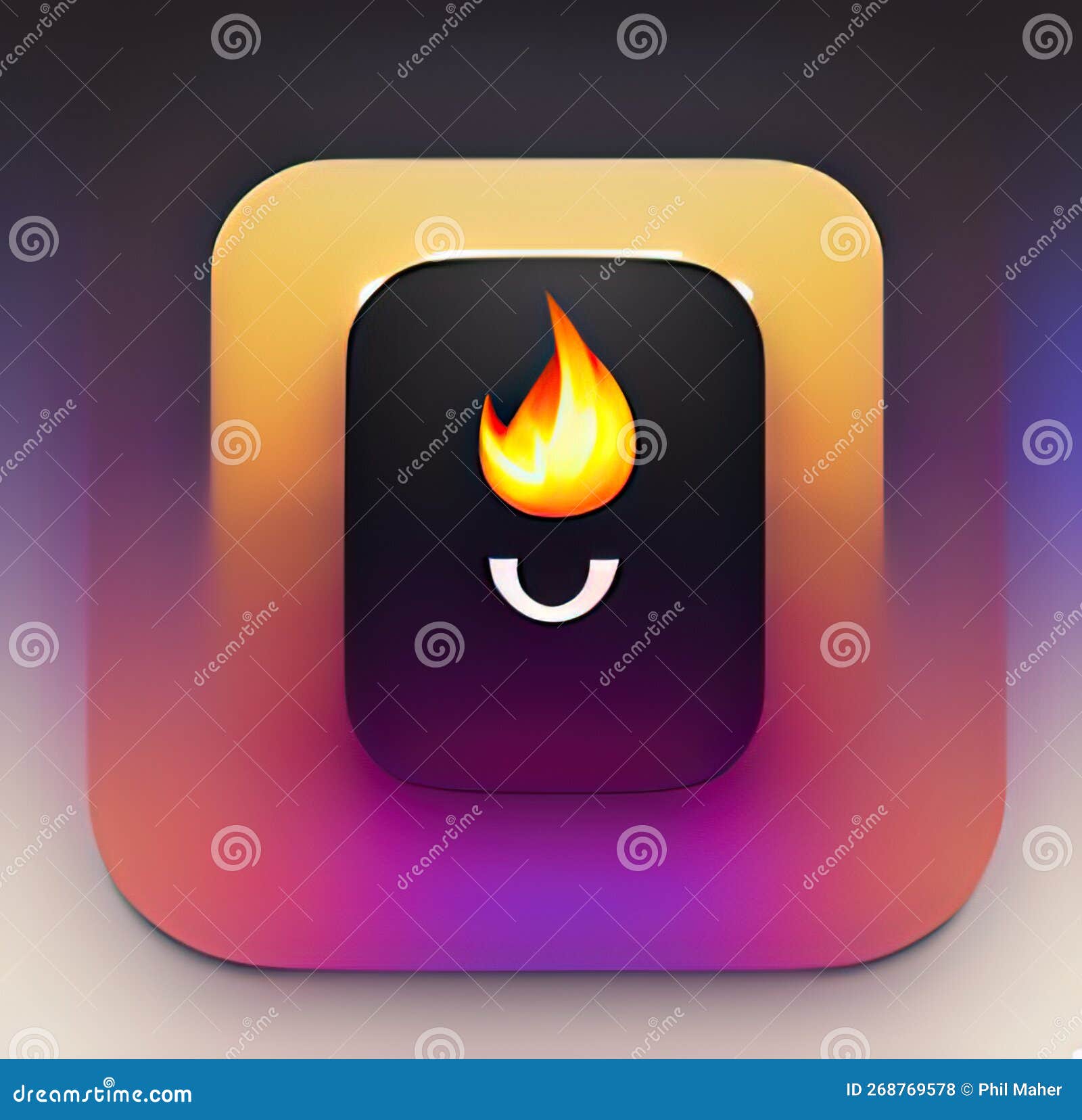 Torch Software App Icon. Generative AI. Stock Illustration ...