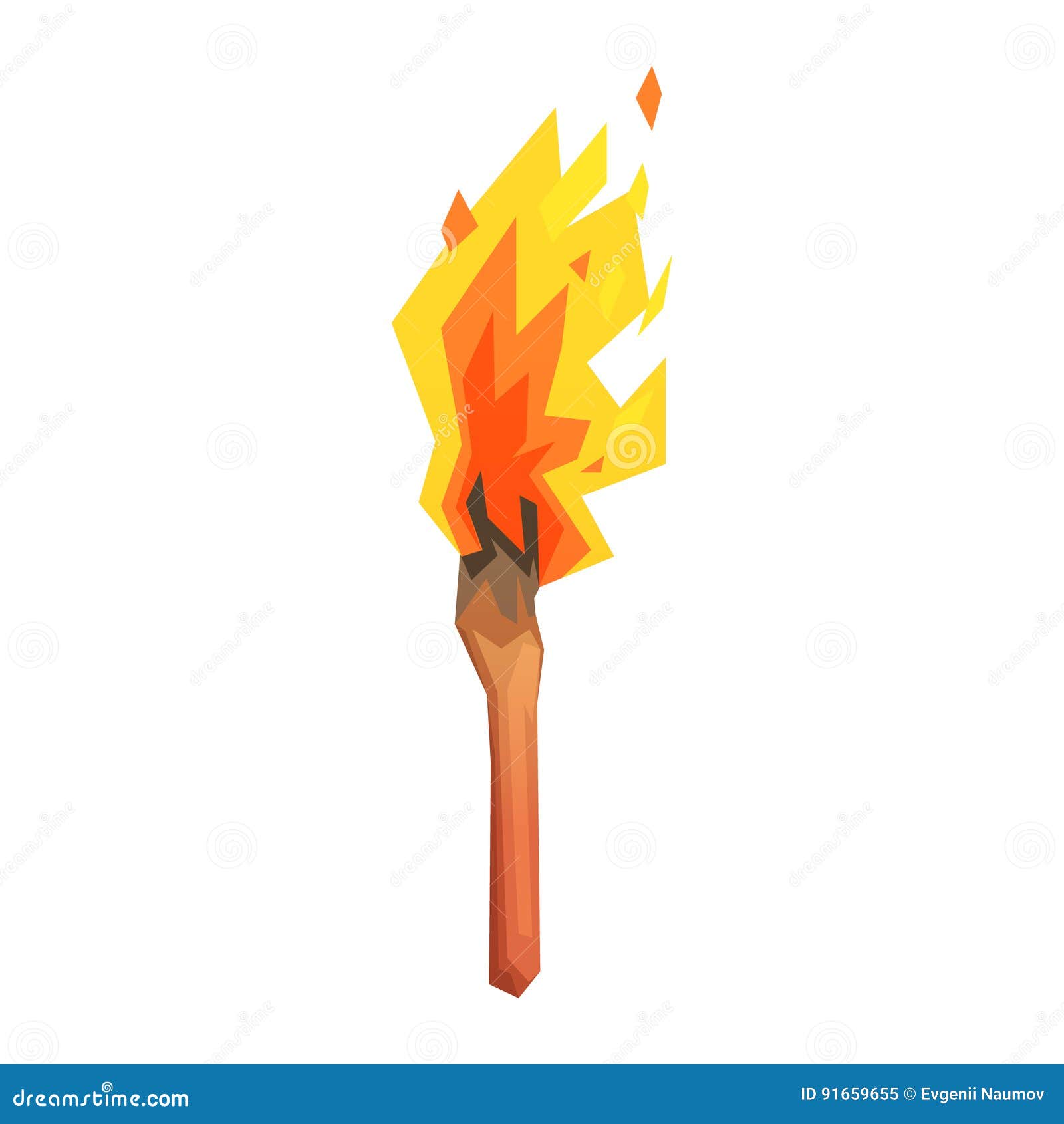 Torch,stone Age Symbol, Colorful Vector Illustration Stock Vector ...