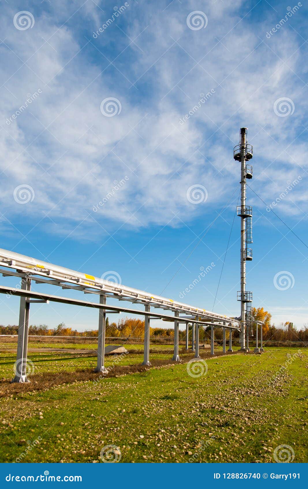 Torch System on a Gas Field Stock Photo - Image of industry, fume ...