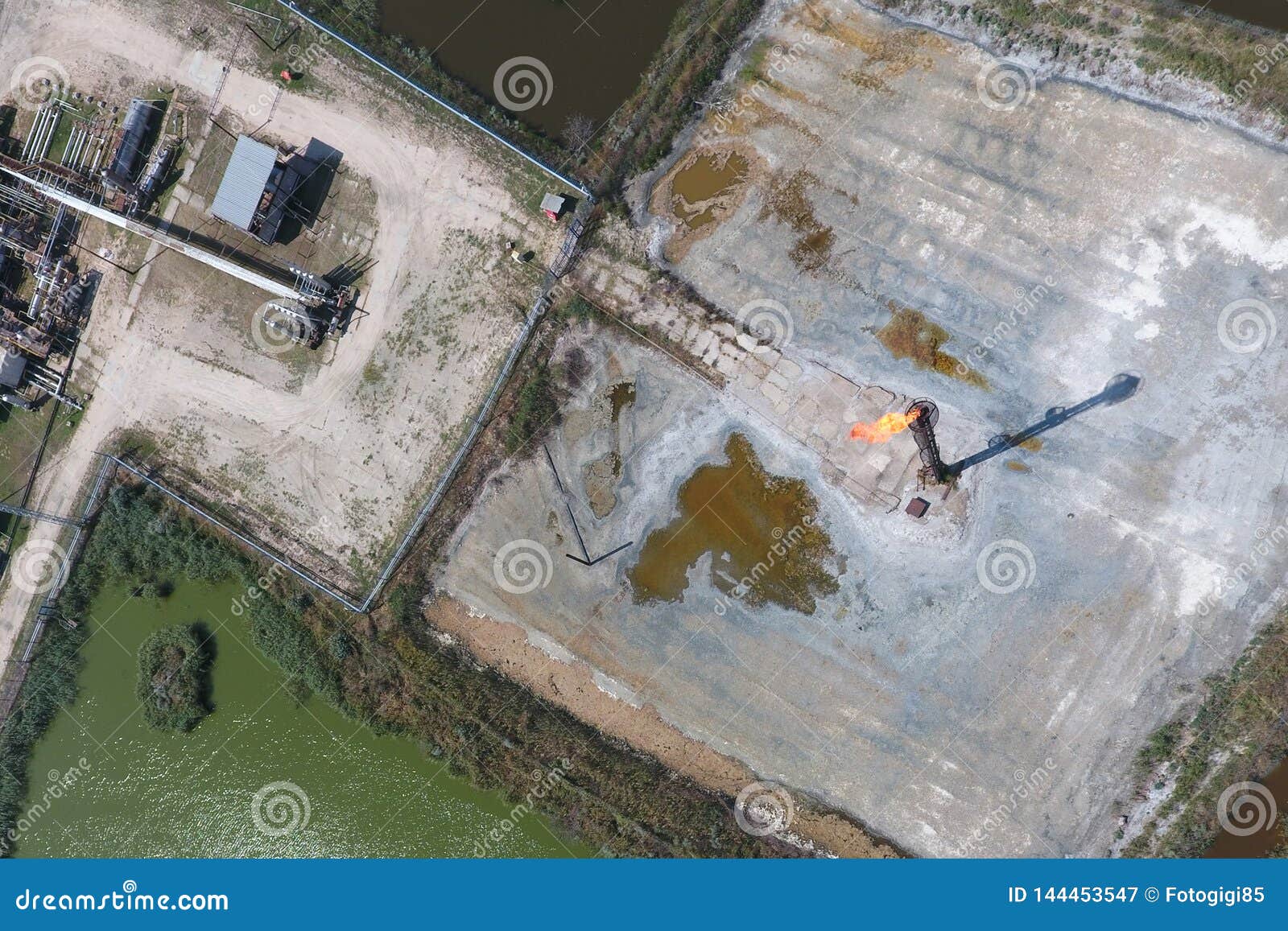 Torch System on an Oil Field Stock Image - Image of mast, energy: 144453547