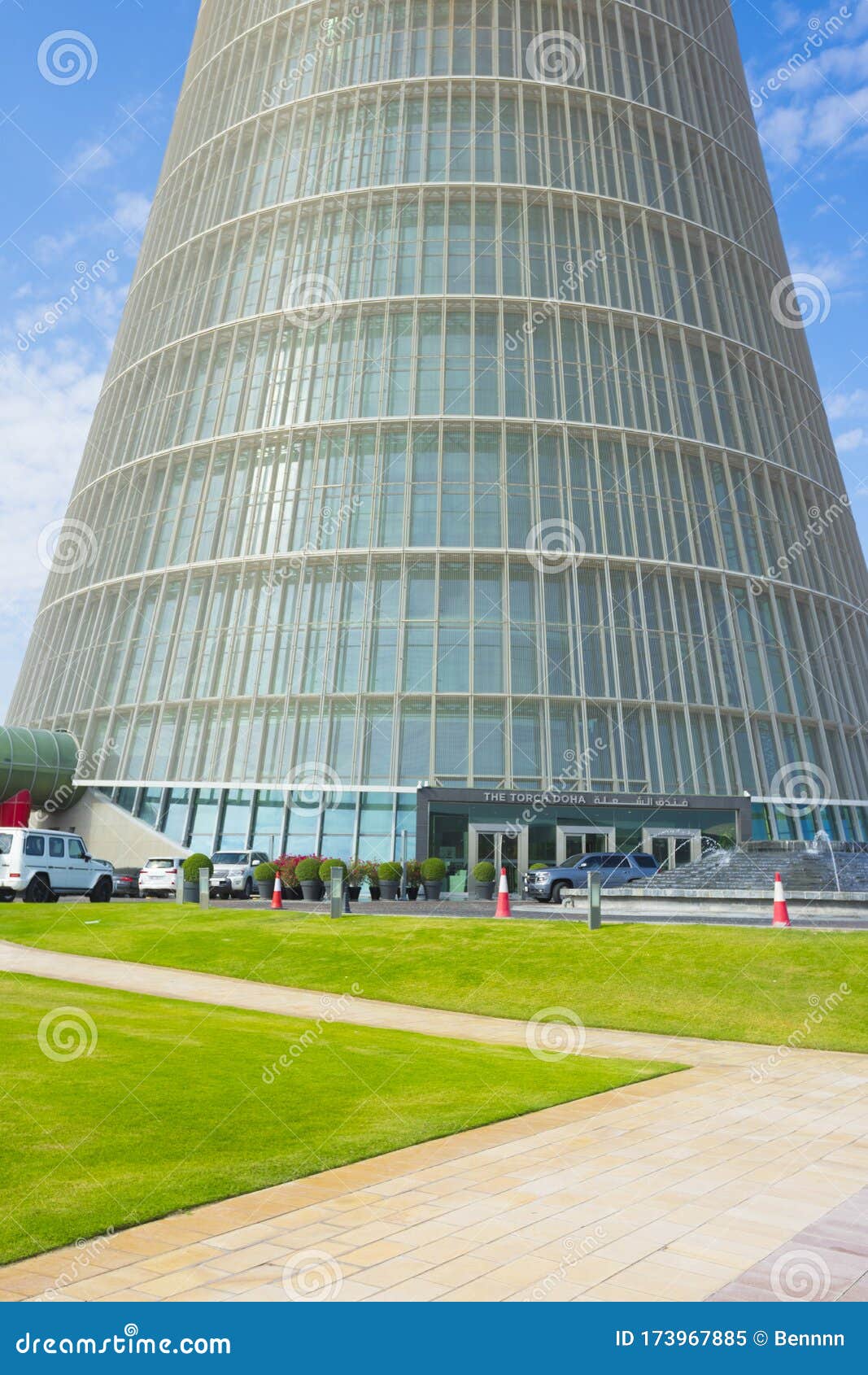 The Torch Tower in the Aspire Zone in Doha Stock Image - Image of ...