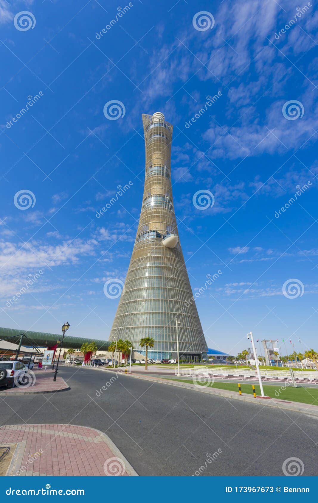 The Torch Tower in the Aspire Zone in Doha Stock Image - Image of ...