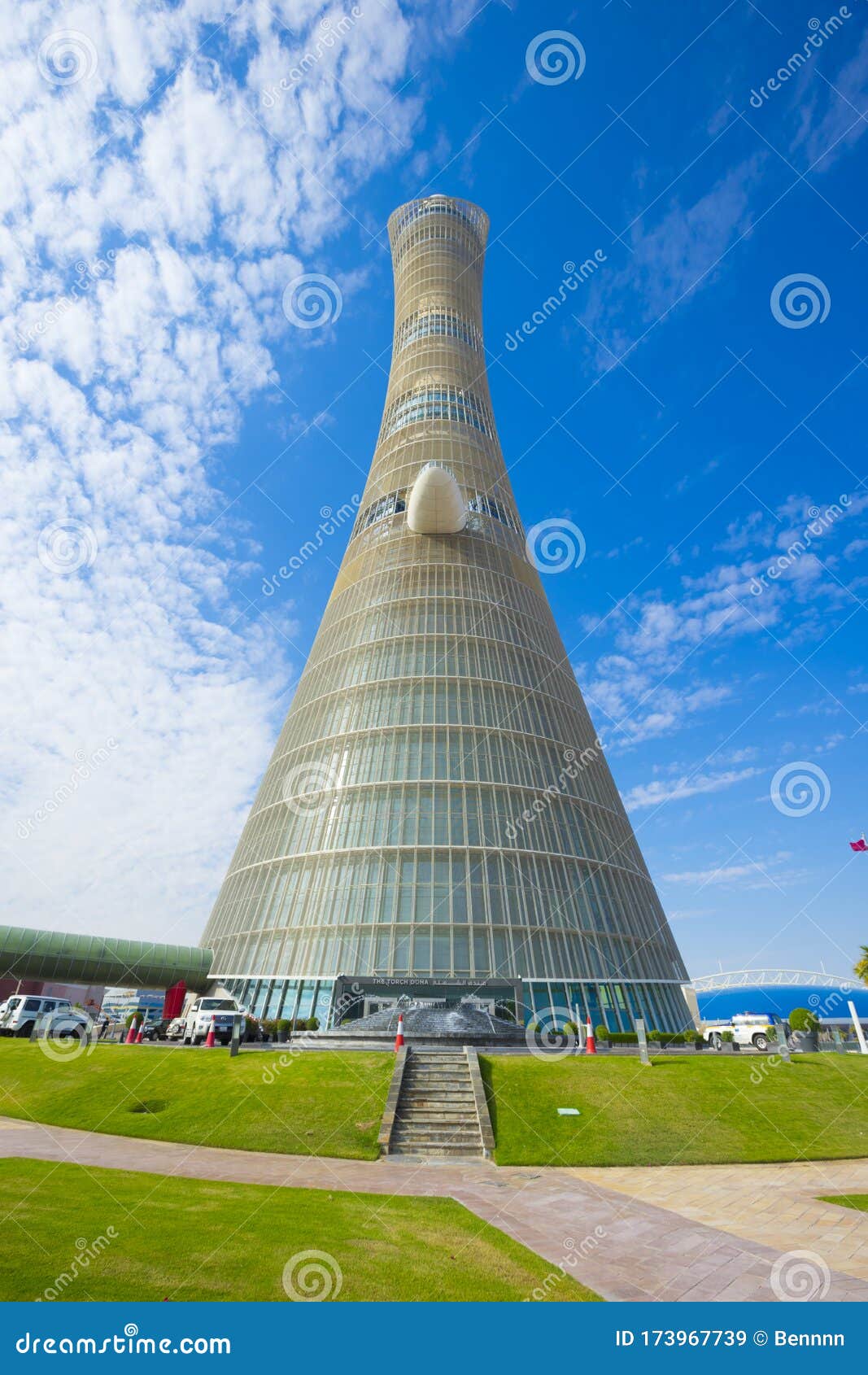 The Torch Tower in the Aspire Zone in Doha Editorial Stock Image ...