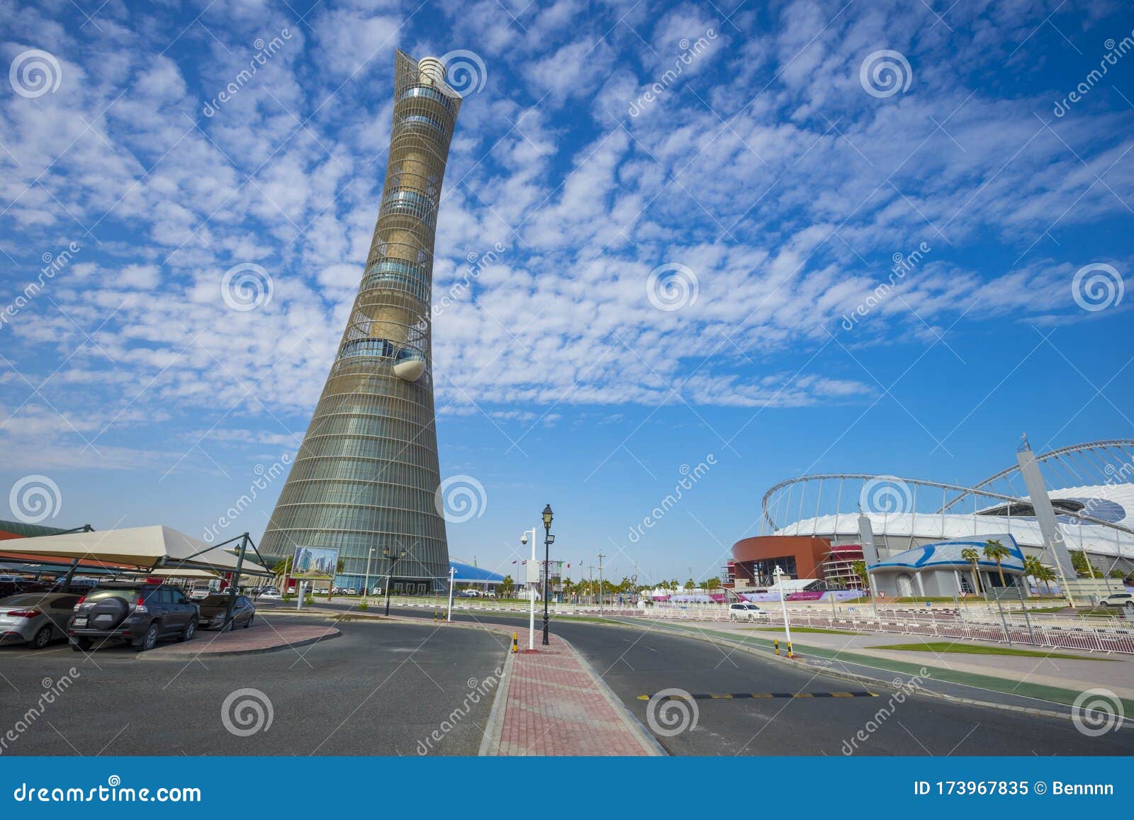 The Torch Tower in the Aspire Zone in Doha Editorial Image - Image of ...