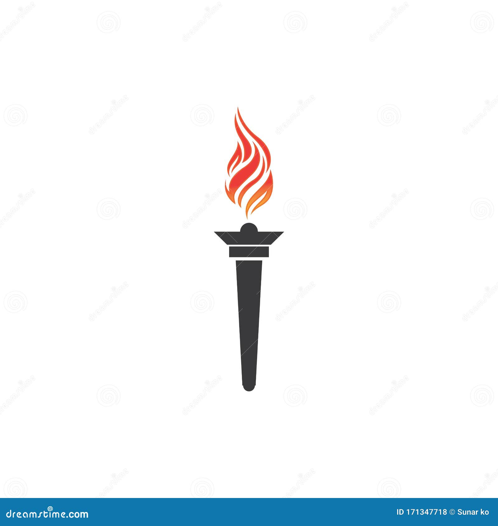 Torch Vector Icon Illustration Design Template Stock Photo - Image of ...