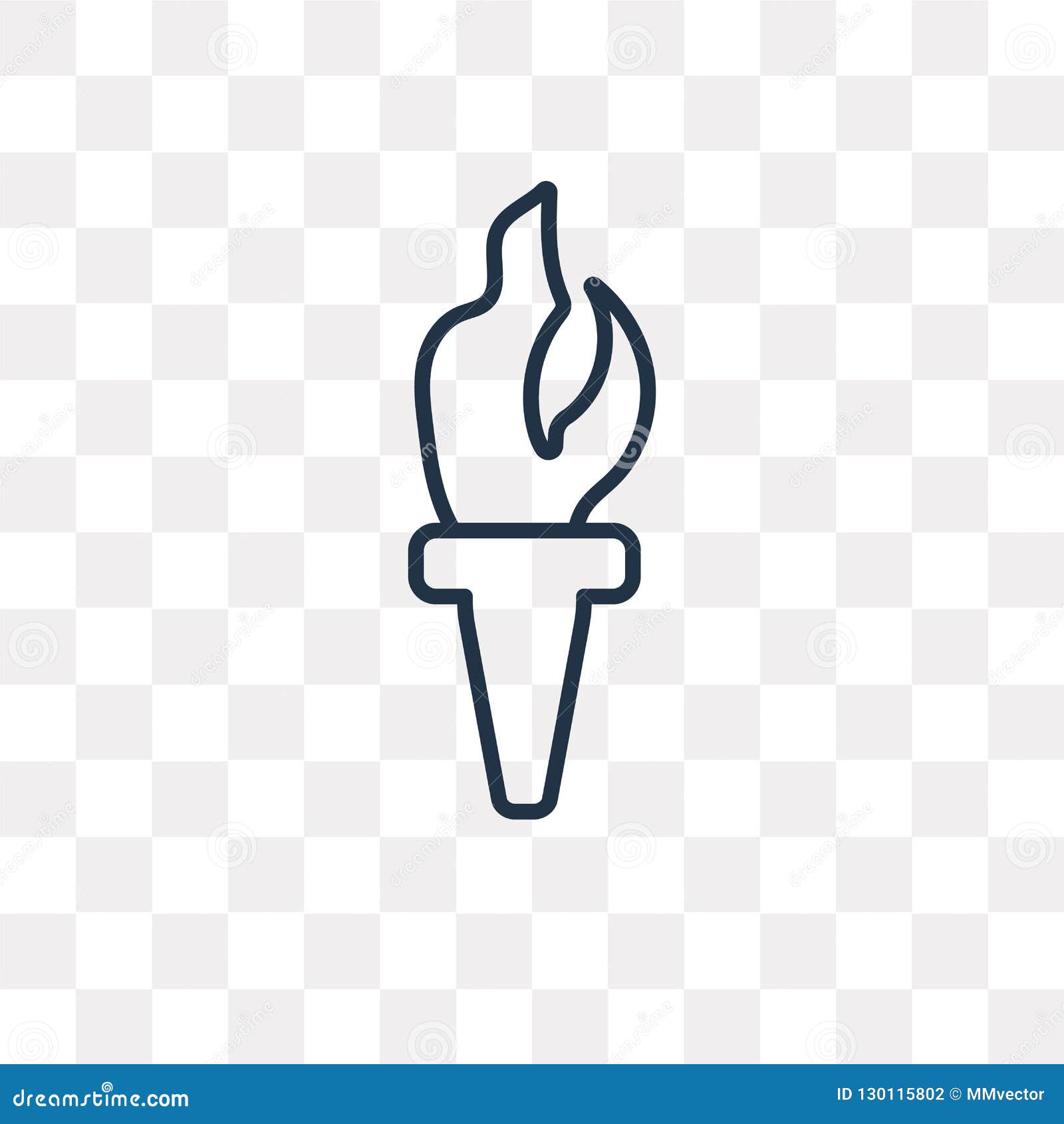 Torch Vector Icon Isolated on Transparent Background, Linear Tor Stock ...