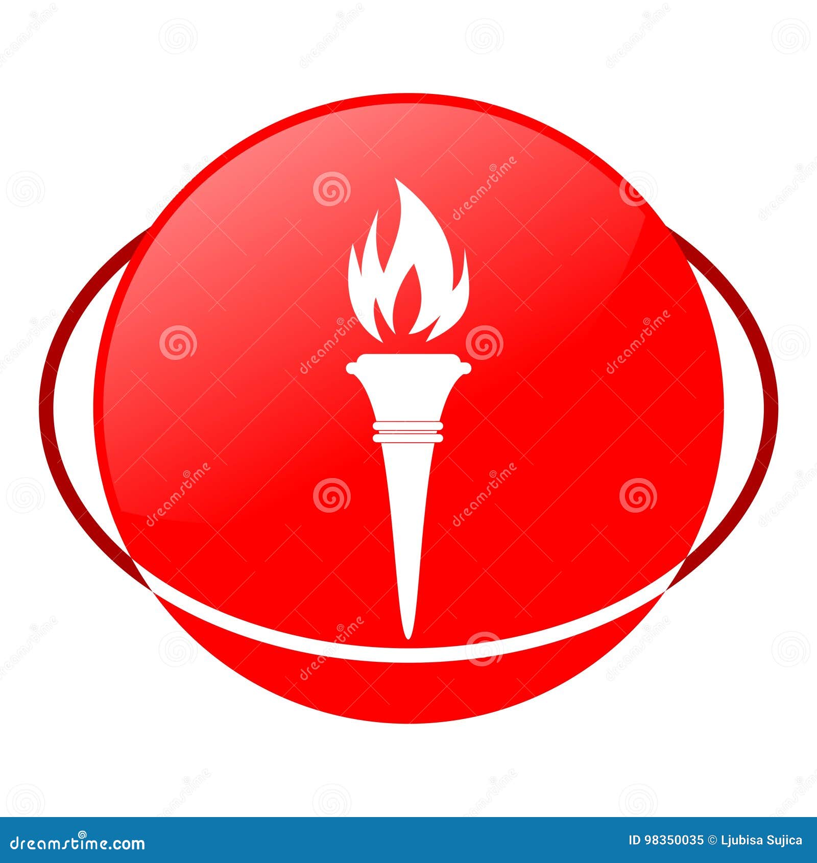 Torch Vector Illustration, Red Icon Stock Vector - Illustration of ...