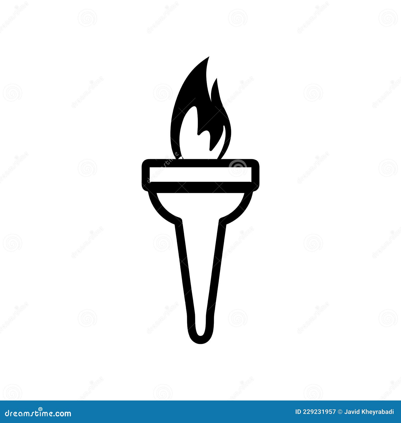 Torch Line Icon. Torch Linear Outline Icon Stock Vector - Illustration ...