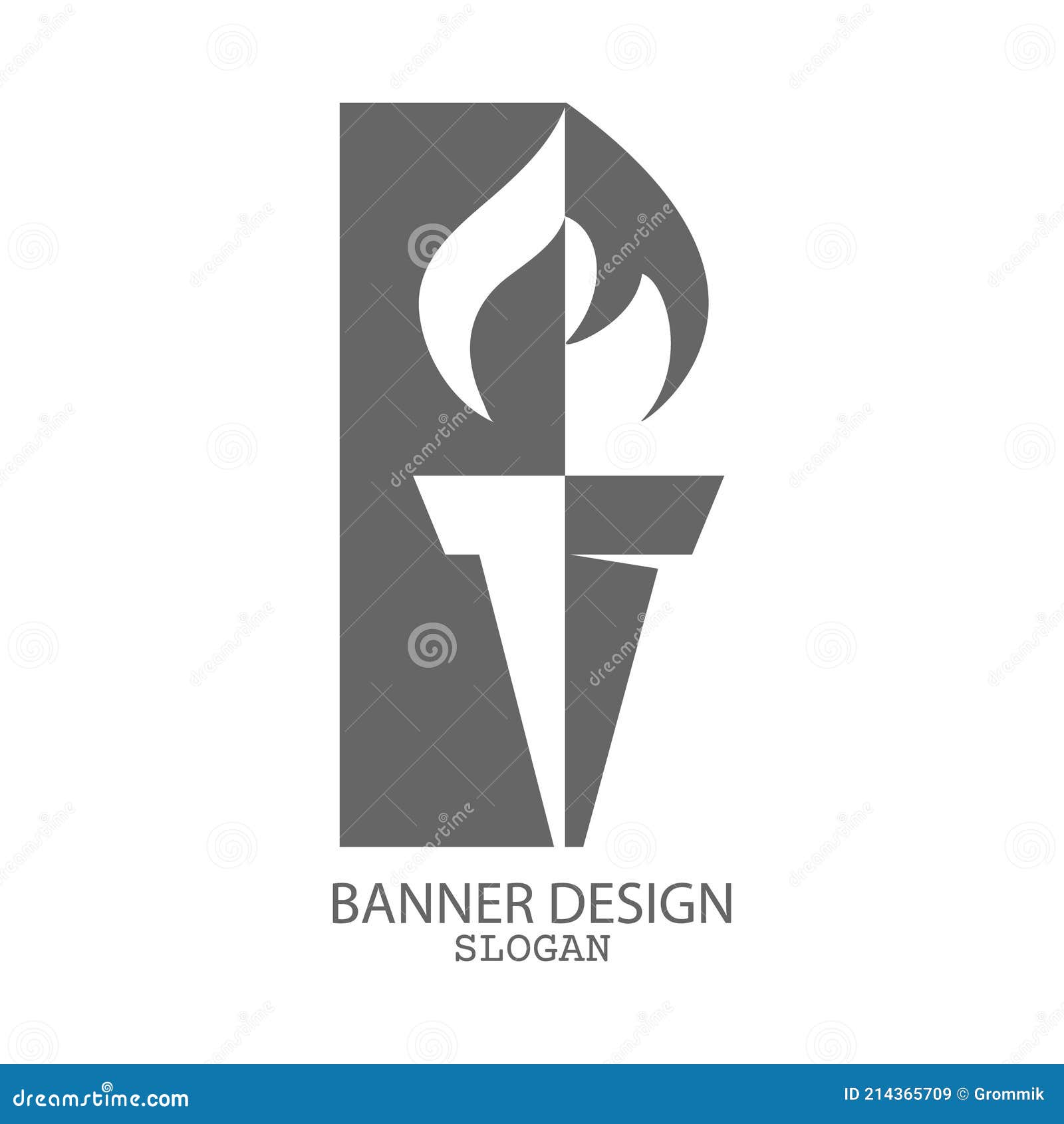 Torch. Vector Template for a Logo, Emblem or Sticker, Isolated on a ...