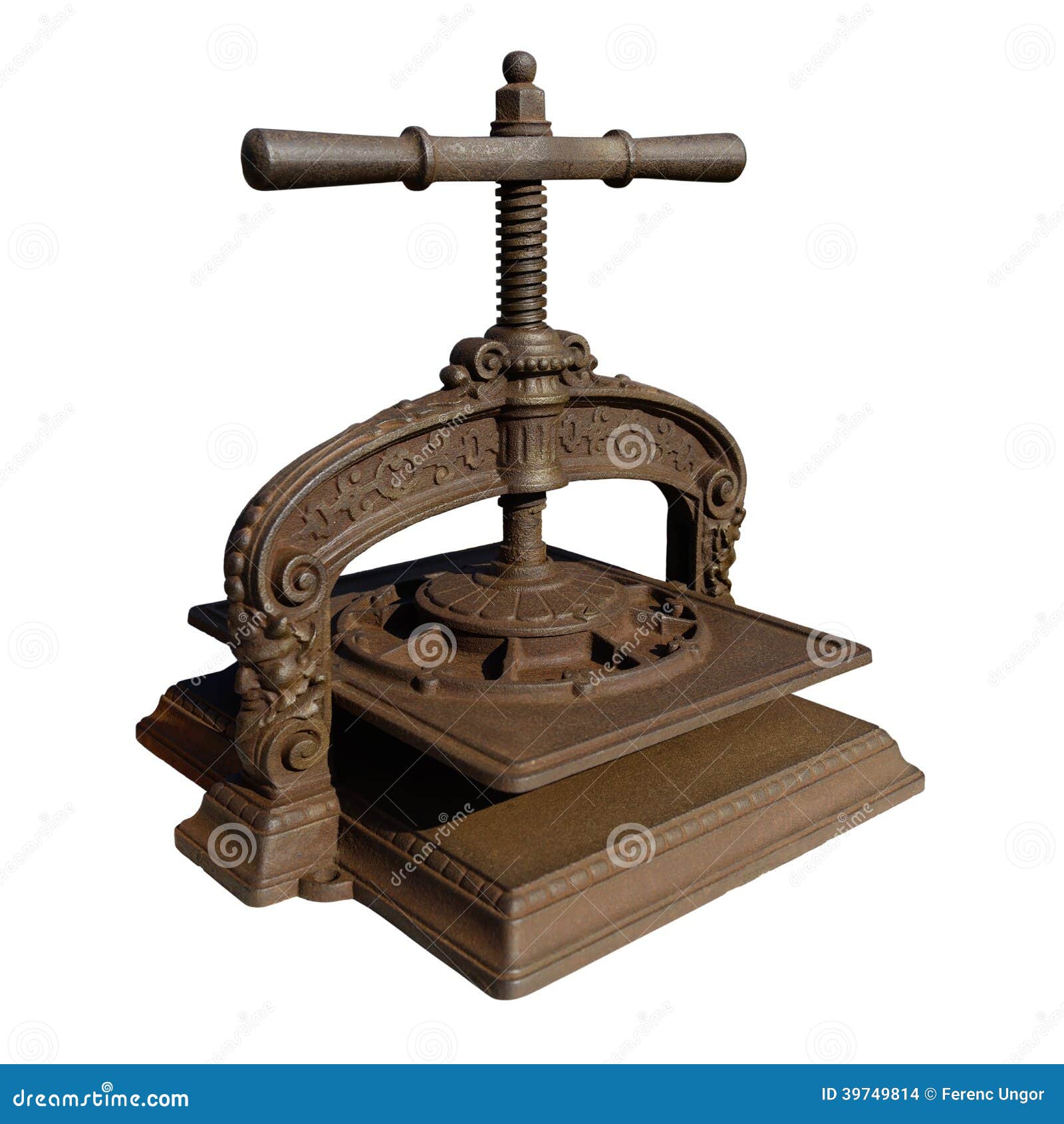 Torchio tipografico fotografia stock. Immagine di vecchio - 39749814