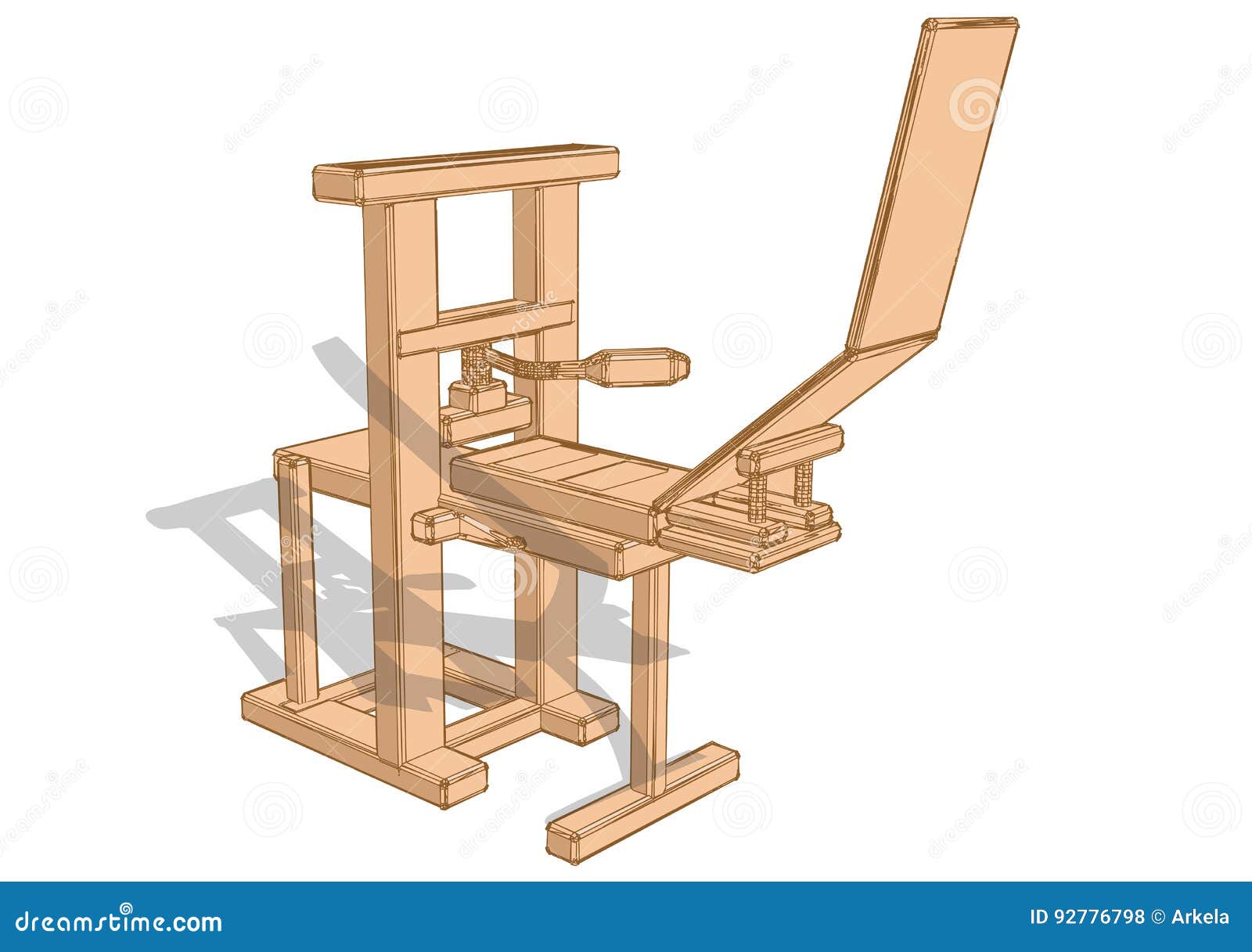 Torchio tipografico illustrazione vettoriale. Illustrazione di ...